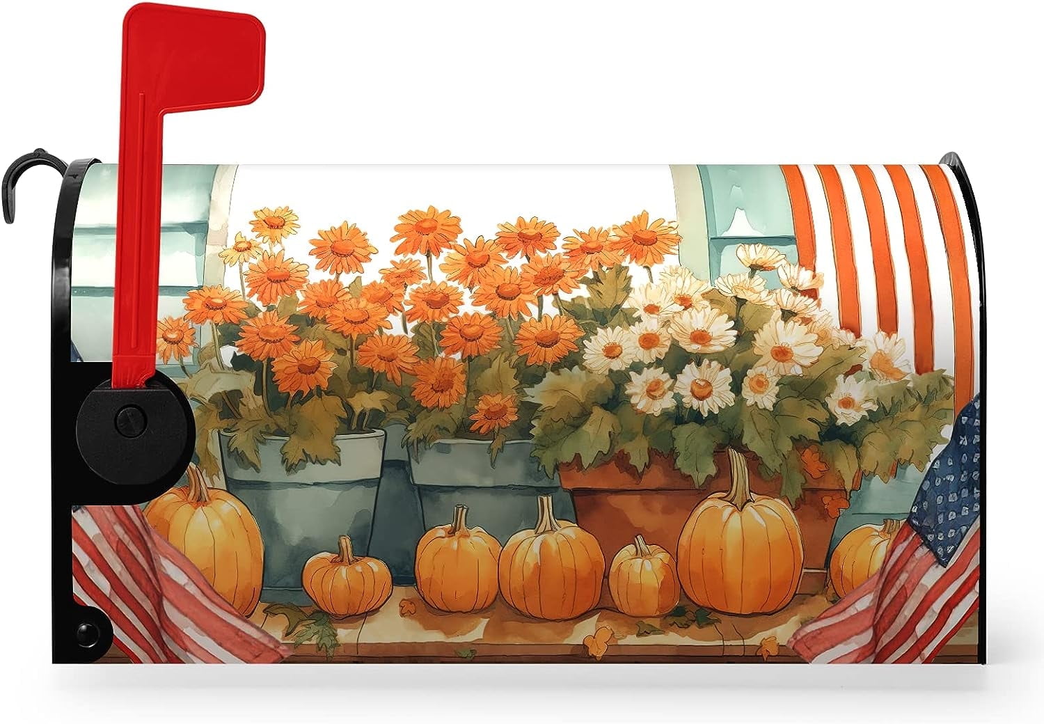 Mailbox Covers Daisy Fall Mailbox Wraps Magnetic Pumpkin Floral Mailbox ...