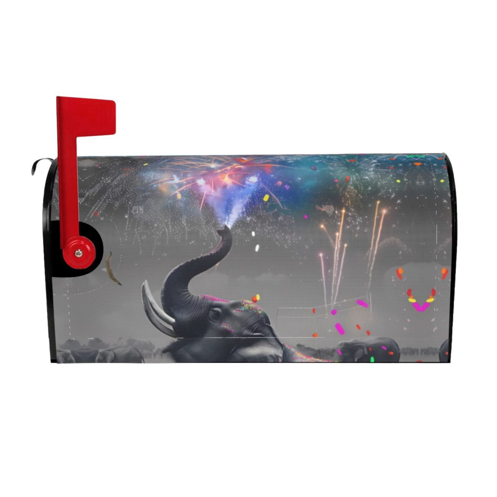Mailbox Covers, Elephant Fireworks Celebration Welcome Cute Mailbox ...