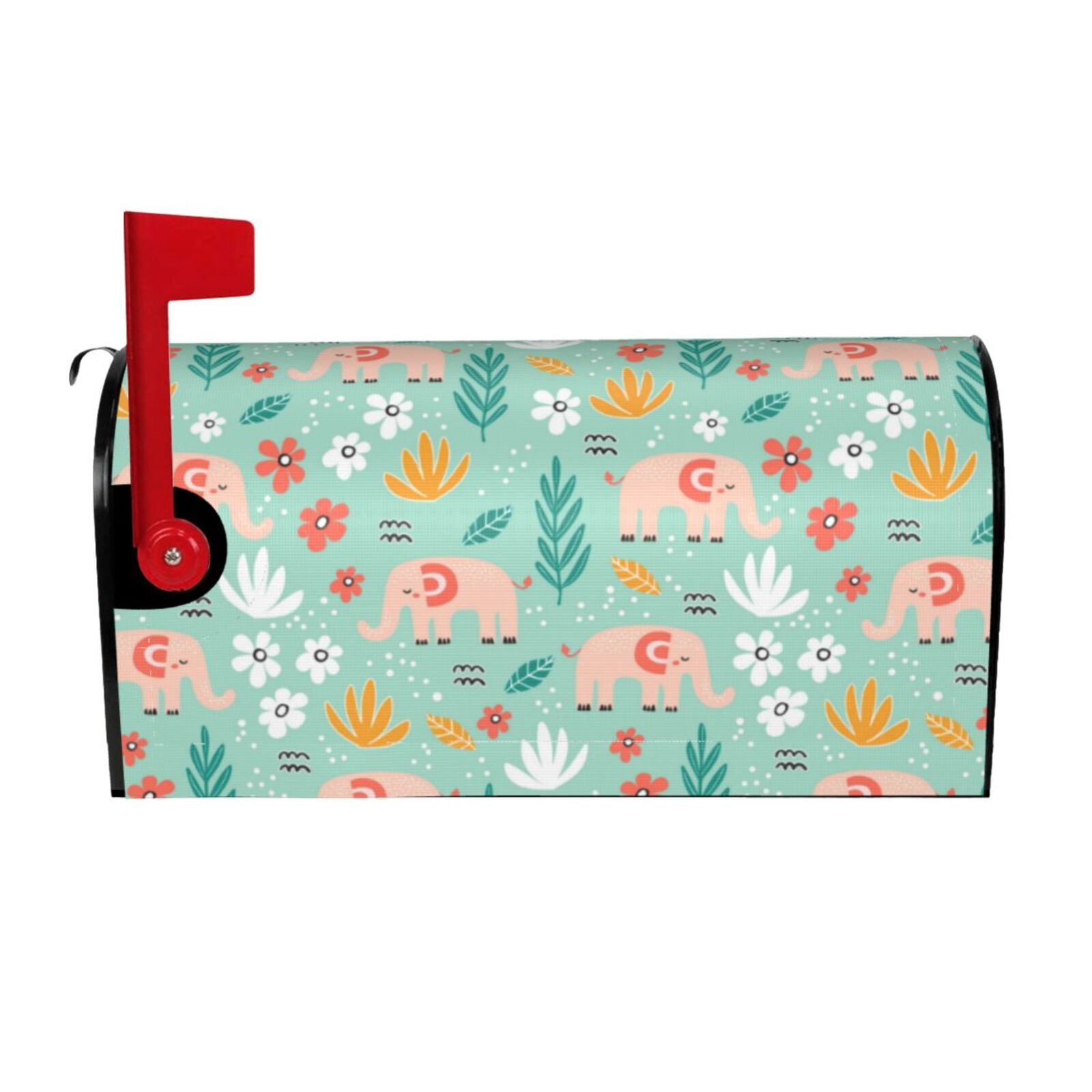Mailbox Covers Elephant and Flowers Waterproof mail Box Covers ...