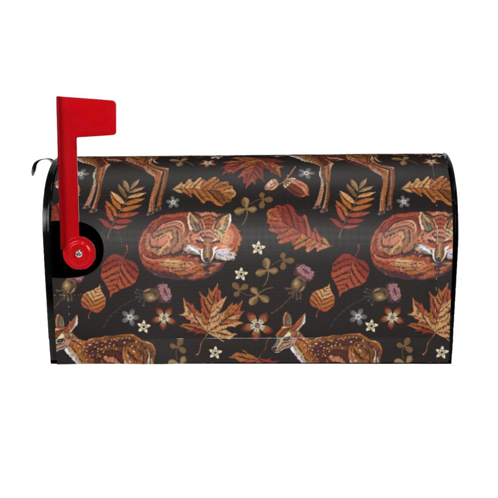 Mailbox Covers, Embroidery Deer Fox Maple Leaf Welcome Cute Mailbox ...