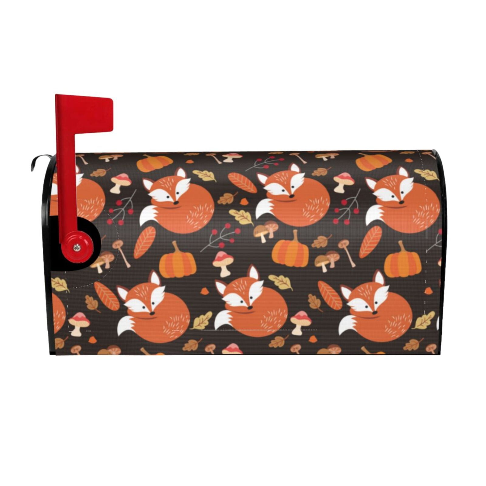 Mailbox Covers, Fall Leaf Mushroom Fox Welcome Cute Mailbox Cover ...