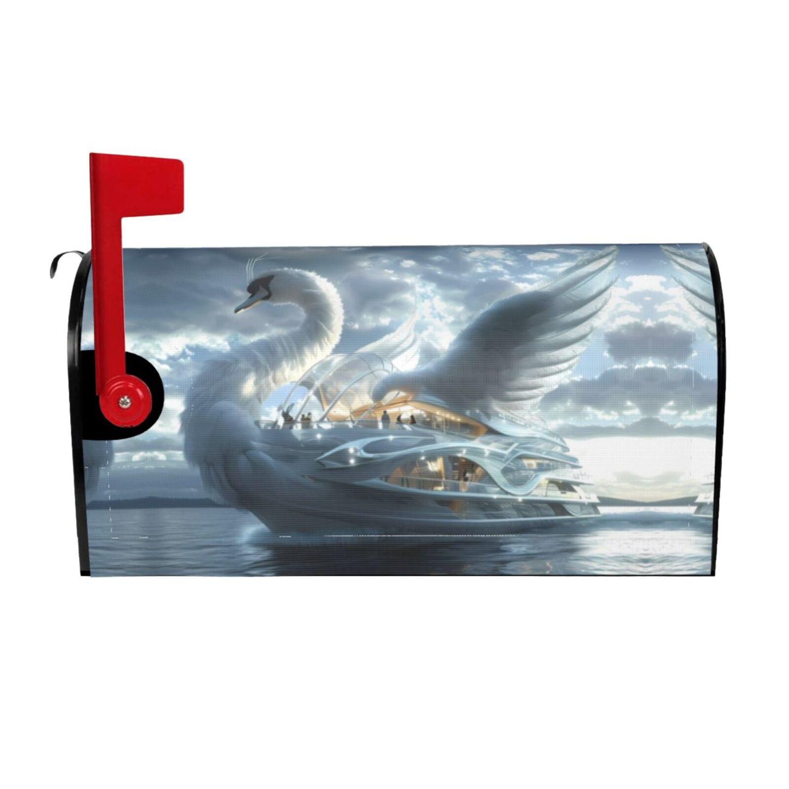 Mailbox Covers, Fantasy Swan Yacht Design Welcome Cute Mailbox Cover ...