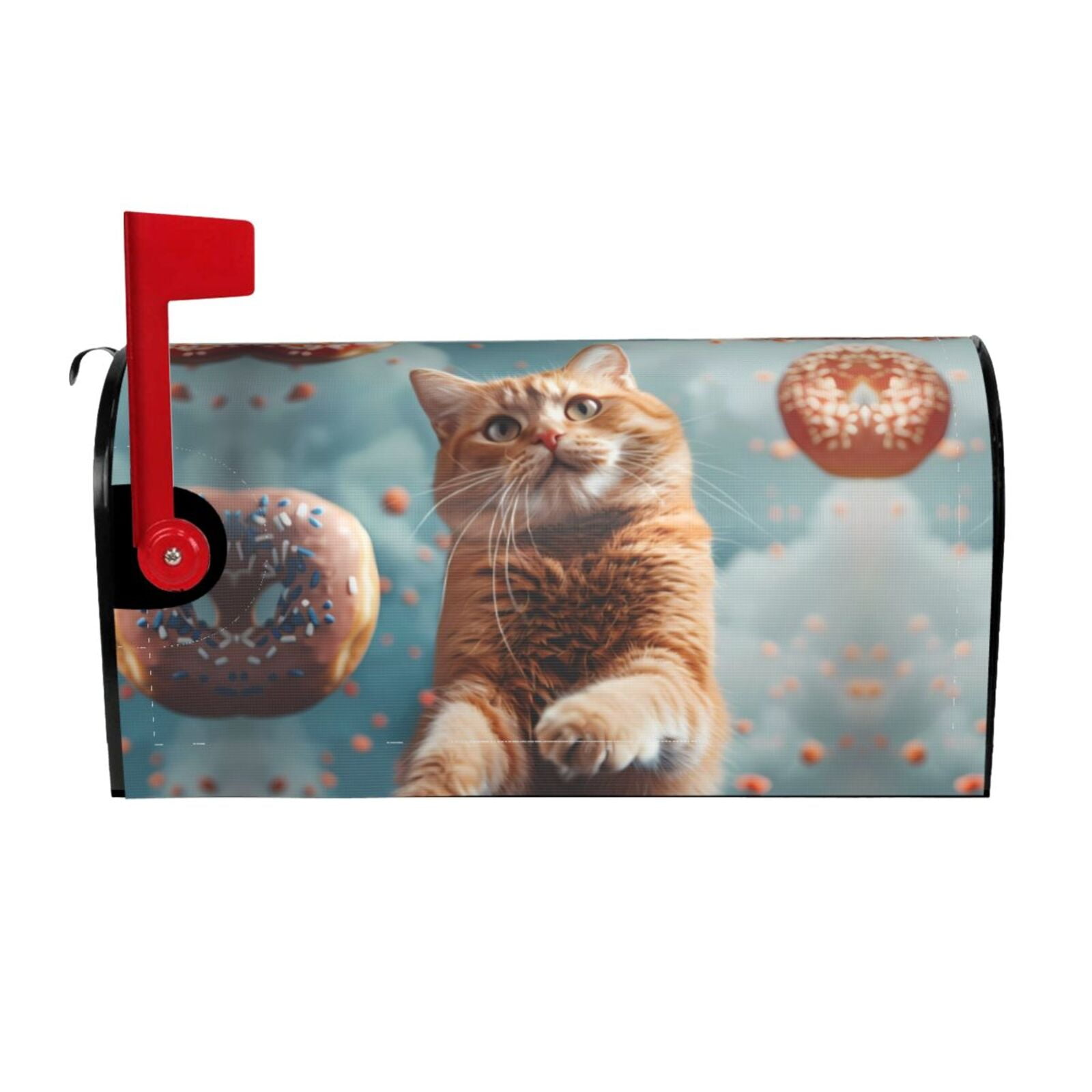 Mailbox Covers, Floating Cat And Donuts Welcome Cute Mailbox Cover ...