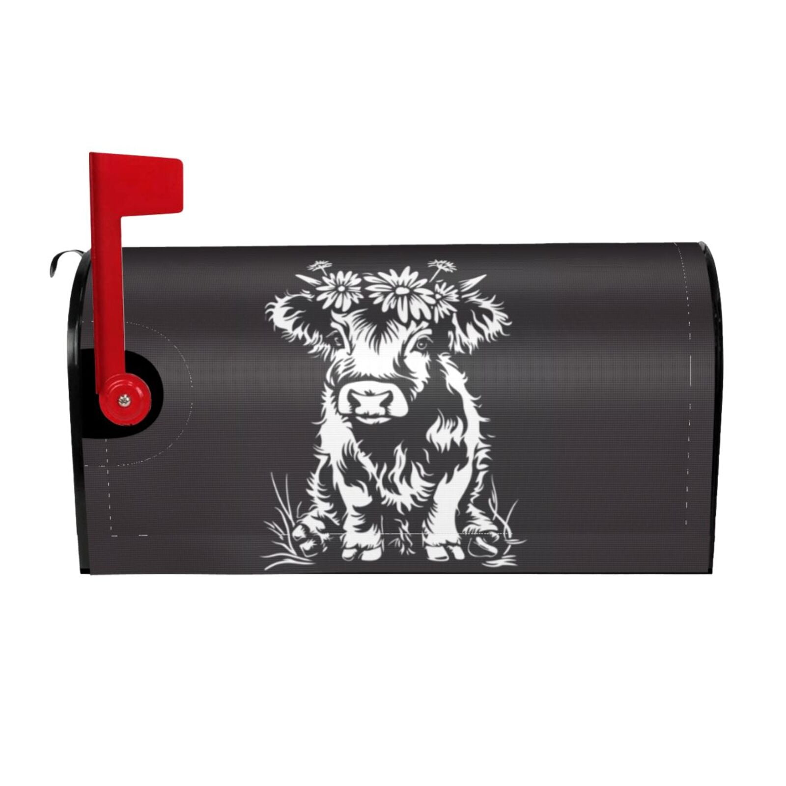 Mailbox Covers Floral Cow Silhouette Waterproof mail Box Covers ...