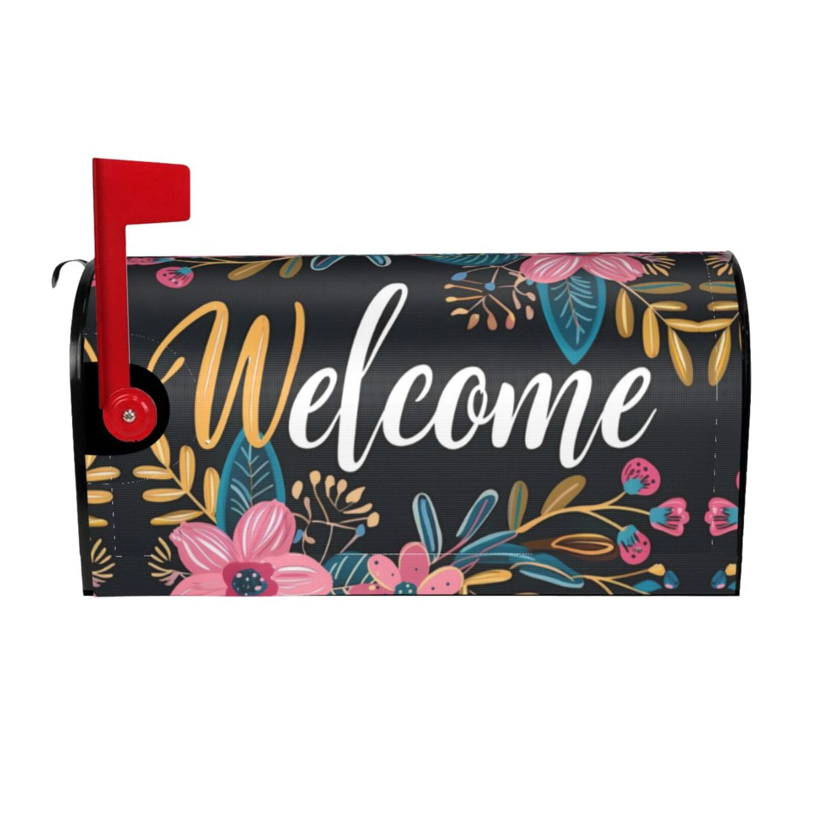 Mailbox Covers Floral Welcome Sign Waterproof mail Box Covers, Magnetic ...