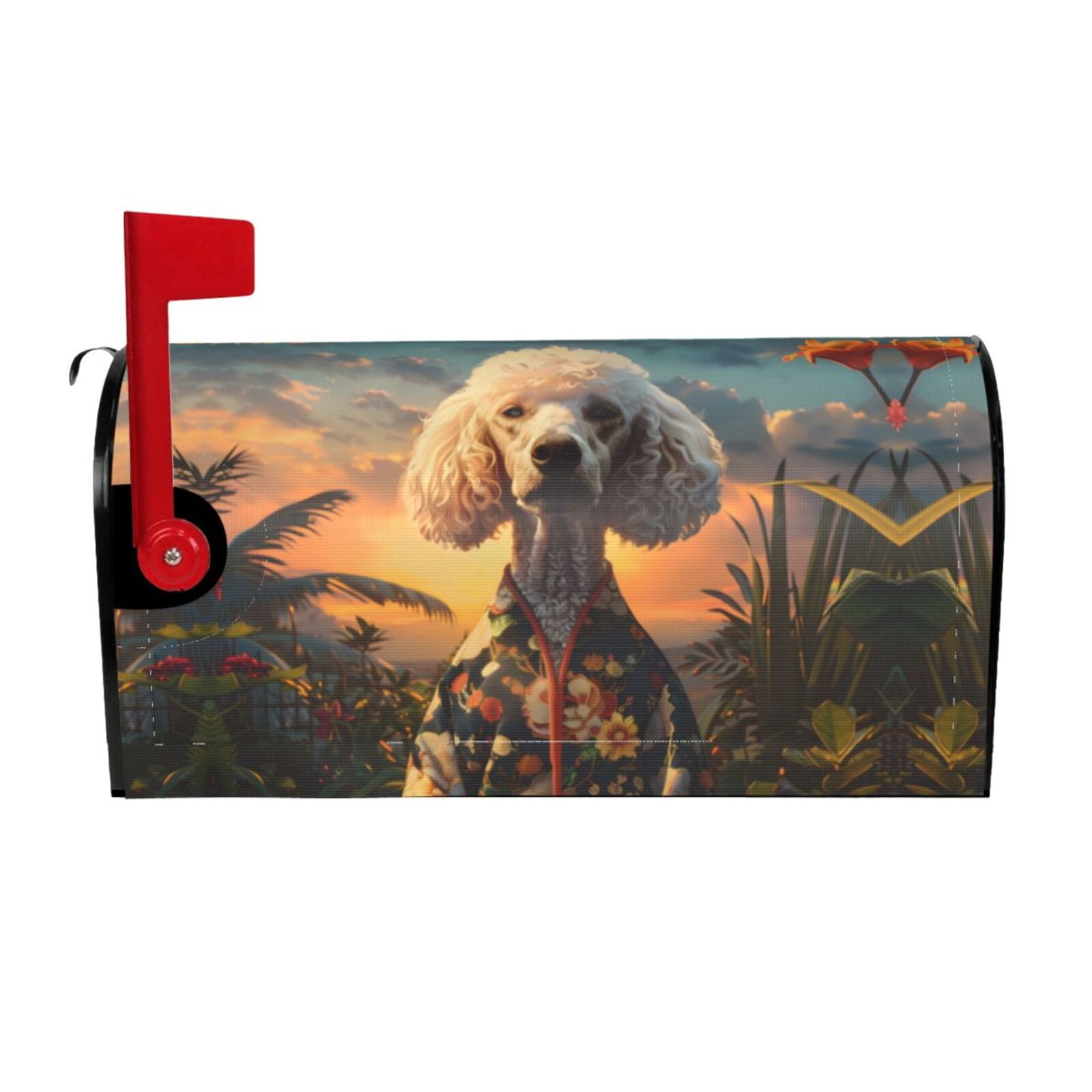 Mailbox Covers, Flower Field Poodle Welcome Cute Mailbox Cover Magnetic ...