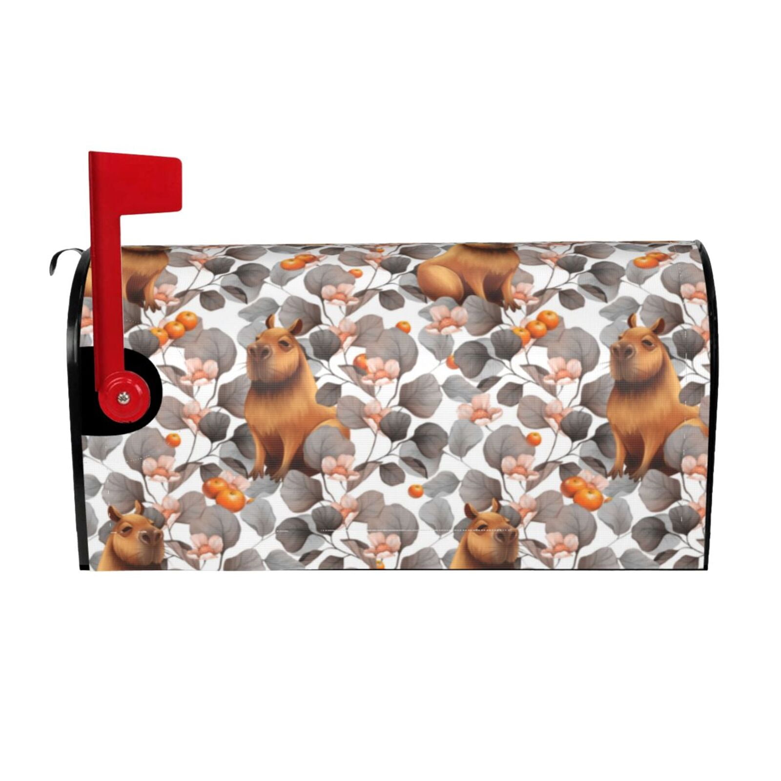 Mailbox Covers, Flower Orange Capybara Mailbox Cover Magnetic Extra ...