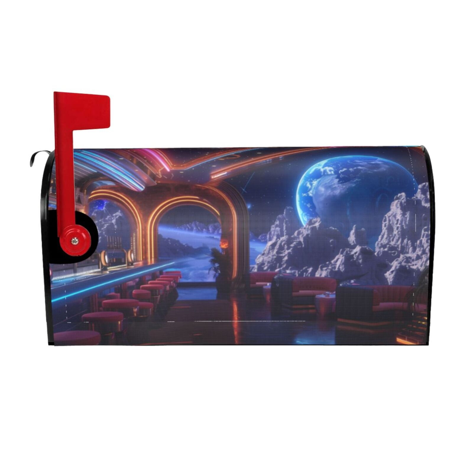 Mailbox Covers, Futuristic Bar Space View Welcome Mailbox Cover ...