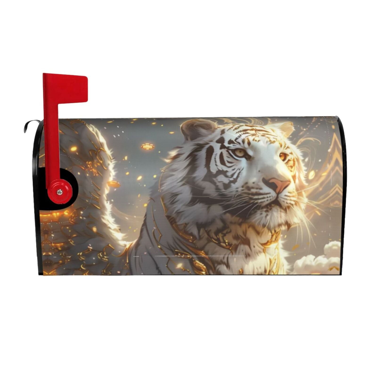 Mailbox Covers Golden White Tiger Waterproof mail Box Covers, Magnetic ...