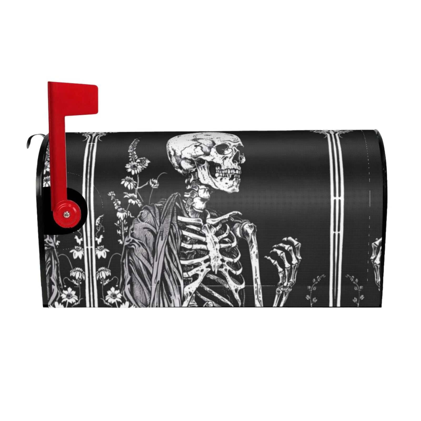 Mailbox Covers, Gothic Skull Floral Art Mailbox Cover Magnetic Extra ...