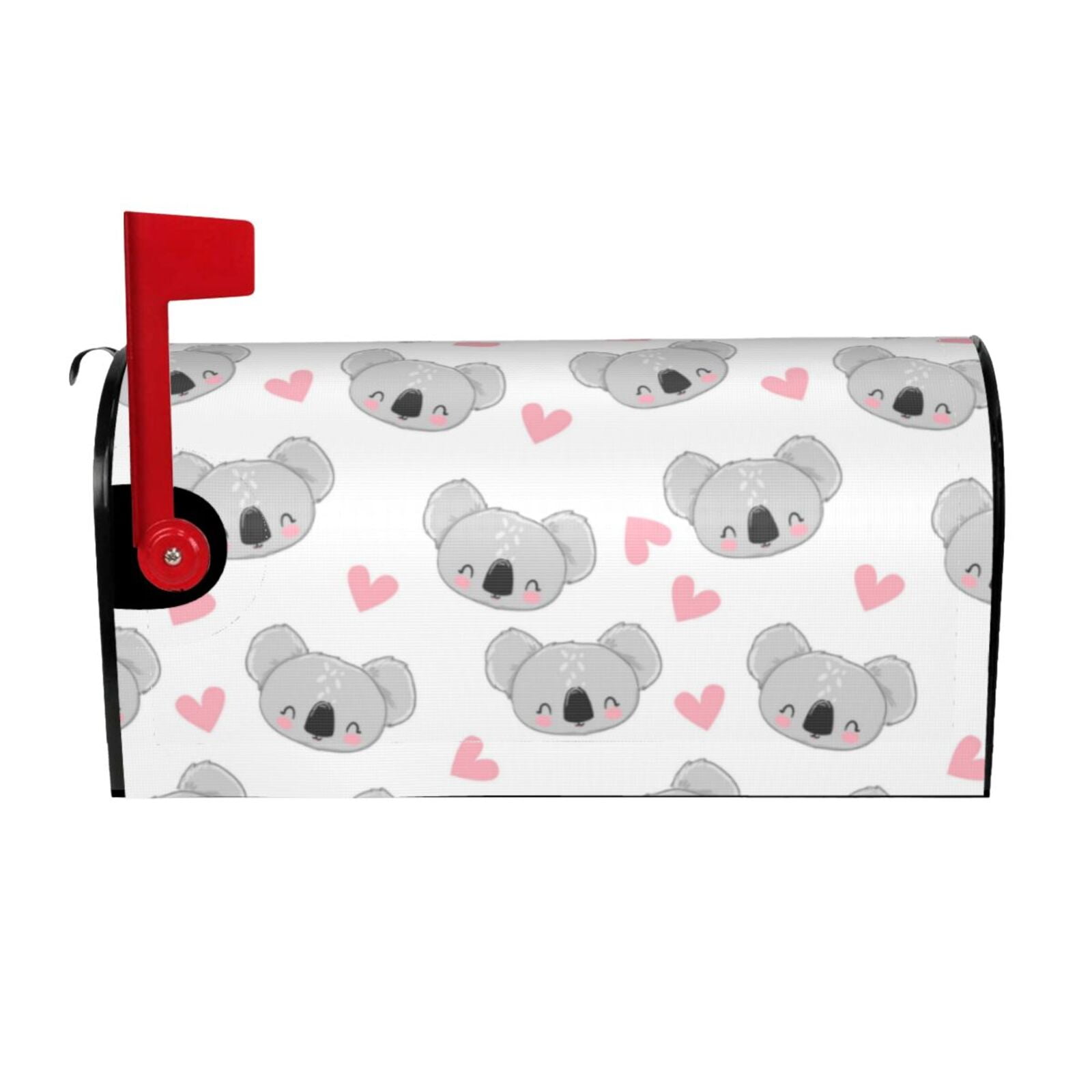 Mailbox Covers, Gray Koala Pink Heart Welcome Cute Mailbox Cover ...