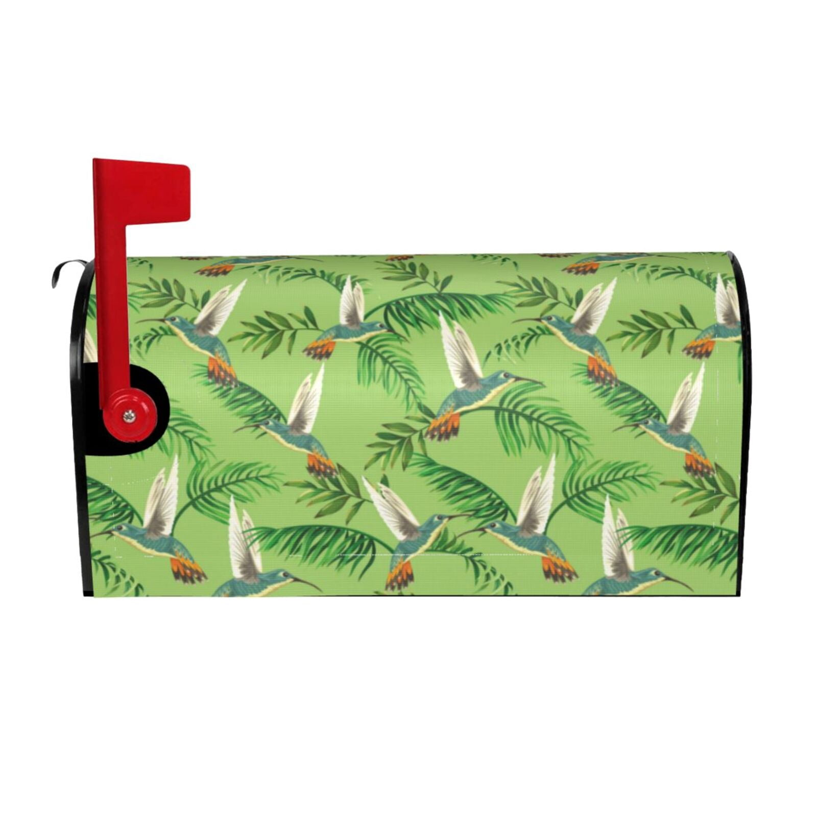 Mailbox Covers, Green Hummingbird Palm Leaf Welcome Cute Mailbox Cover ...