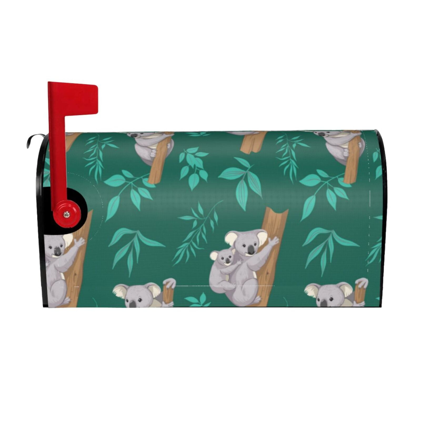 Mailbox Covers, Green Leaf Gray Koala Print Mailbox Cover Magnetic ...