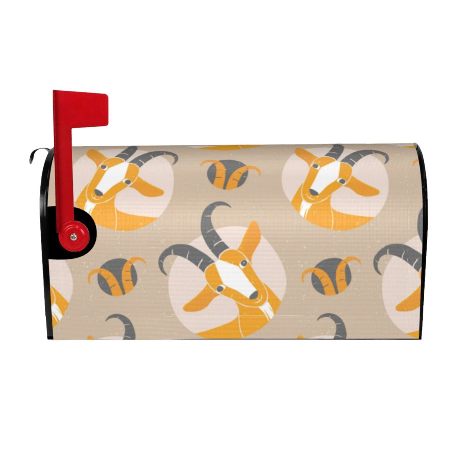 Mailbox Covers, Hand Drawn Yellow Cute Goat Welcome Cute Mailbox Cover ...