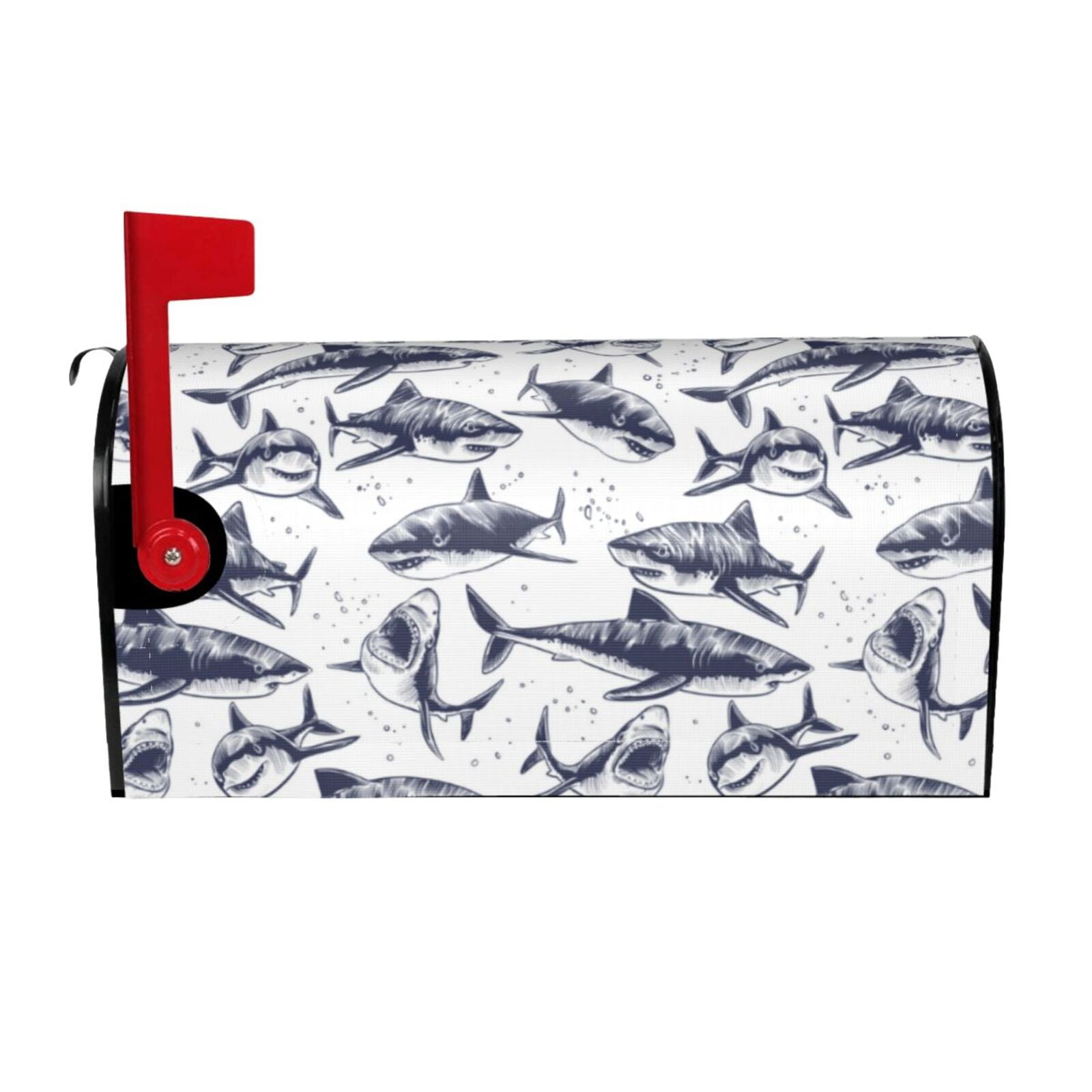 Mailbox Covers, Hand drawn shark Welcome Cute Mailbox Cover Magnetic ...