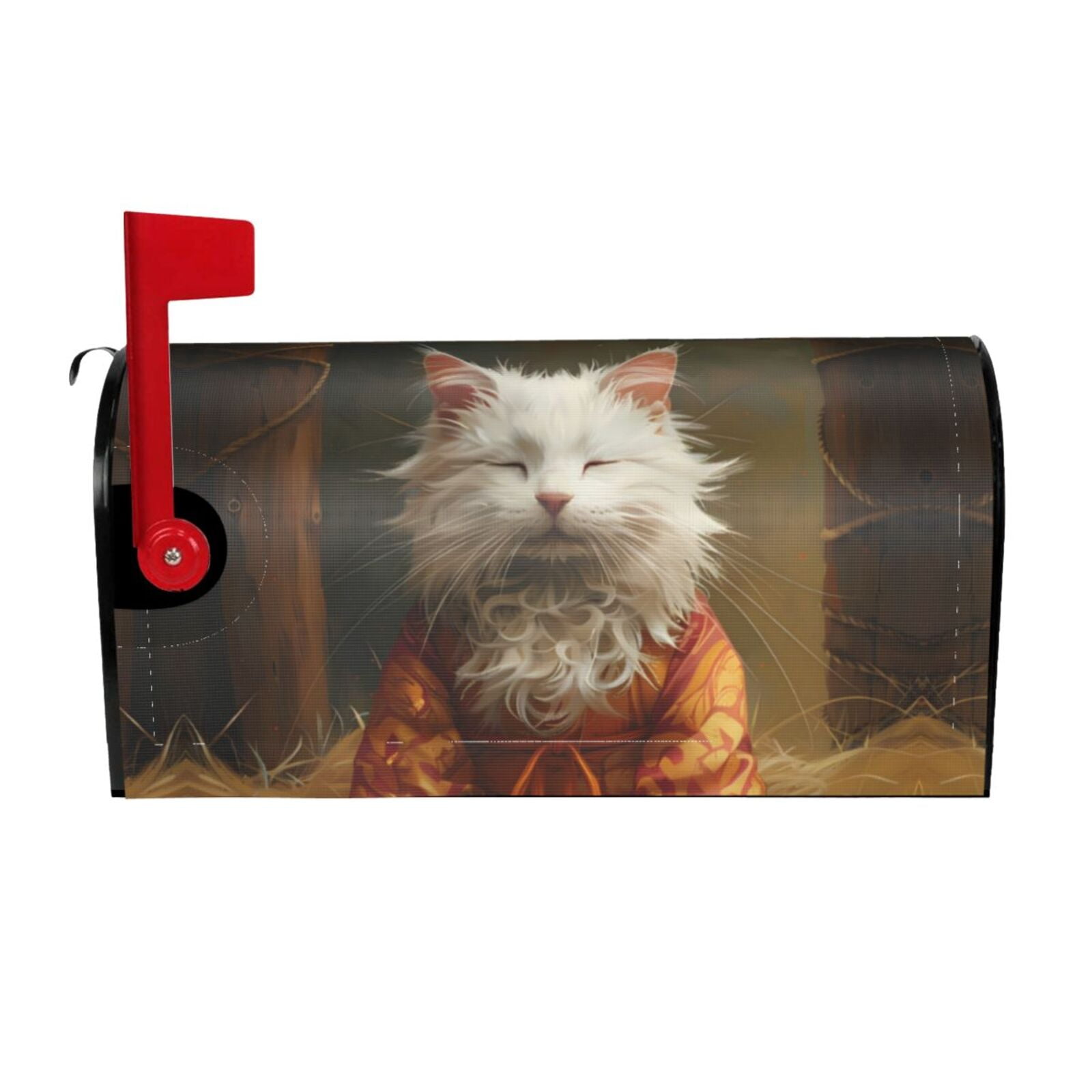 Mailbox Covers, Haystack Meditating Cat Welcome Cute Mailbox Cover ...