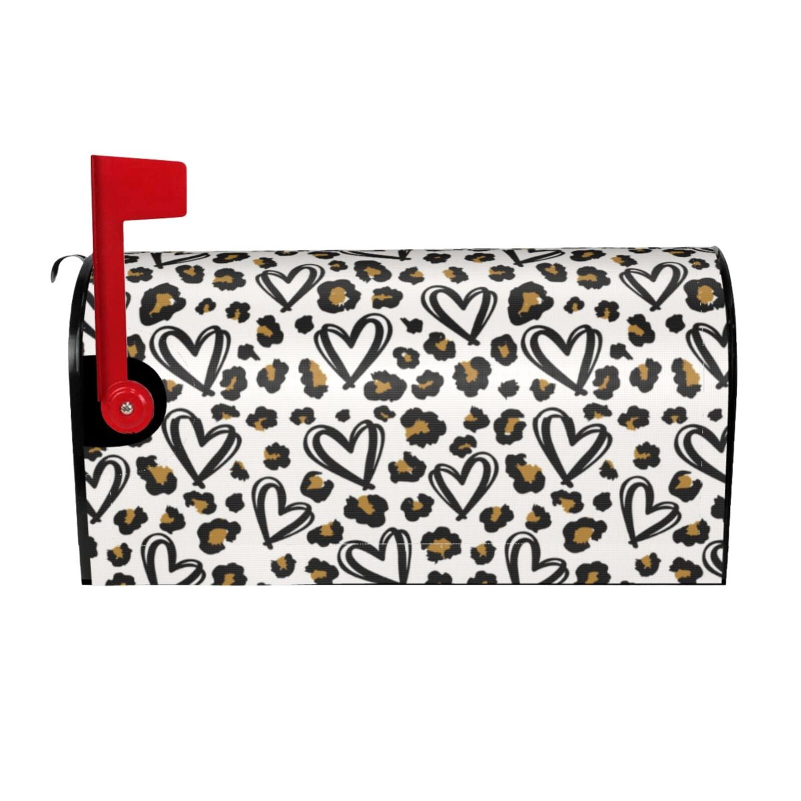 Mailbox Covers Heart leopard print Waterproof mail Box Covers, Magnetic ...