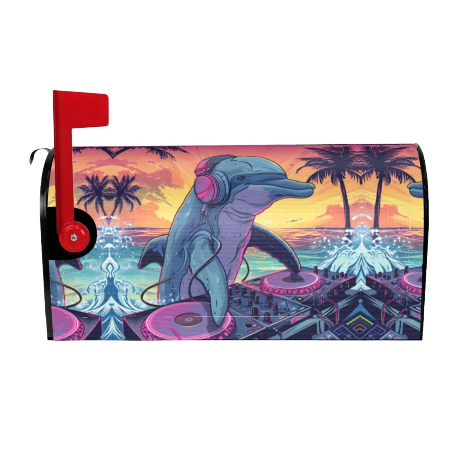 Mailbox Covers Hip-Hop DJ Dolphin Waterproof mail Box Covers, Magnetic ...
