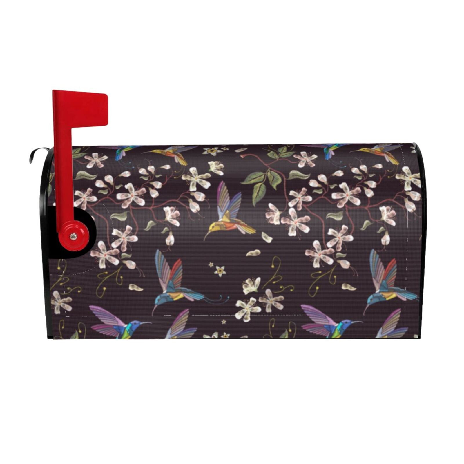 Mailbox Covers, Hummingbird Floral Print Black Welcome Cute Mailbox ...