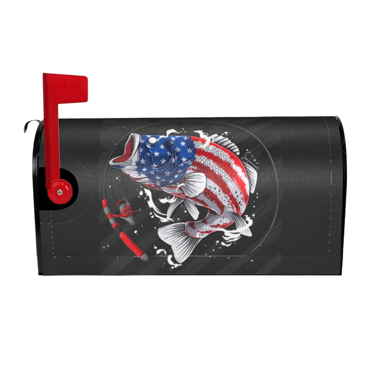 Mailbox Covers, Largemouth Bass Fish in USA Welcome Cute Mailbox Cover ...