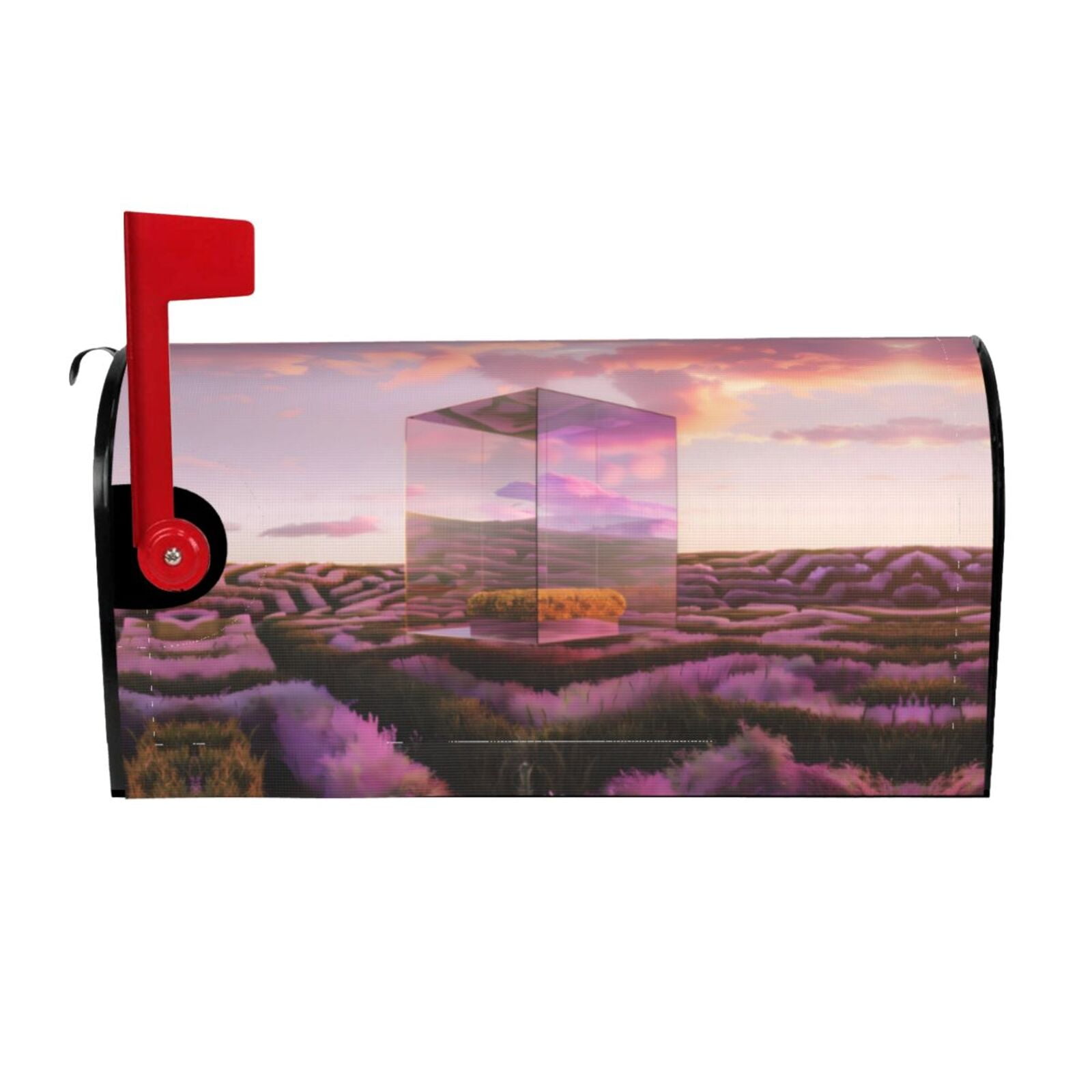 Mailbox Covers, Lavender Fields Mirror Cube Welcome Cute Mailbox Cover Magnetic Standard Size 21 ...