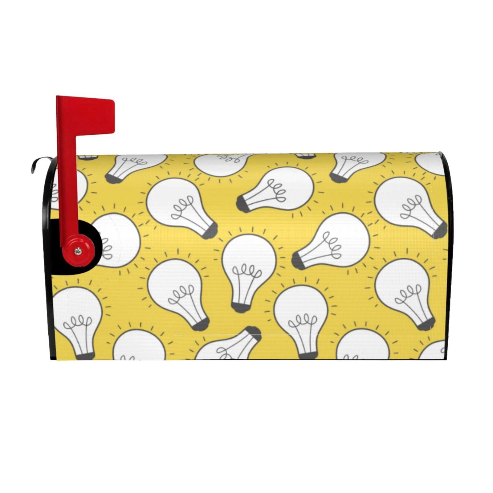 Mailbox Covers Light Bulb Print yellow Waterproof mail Box Covers ...