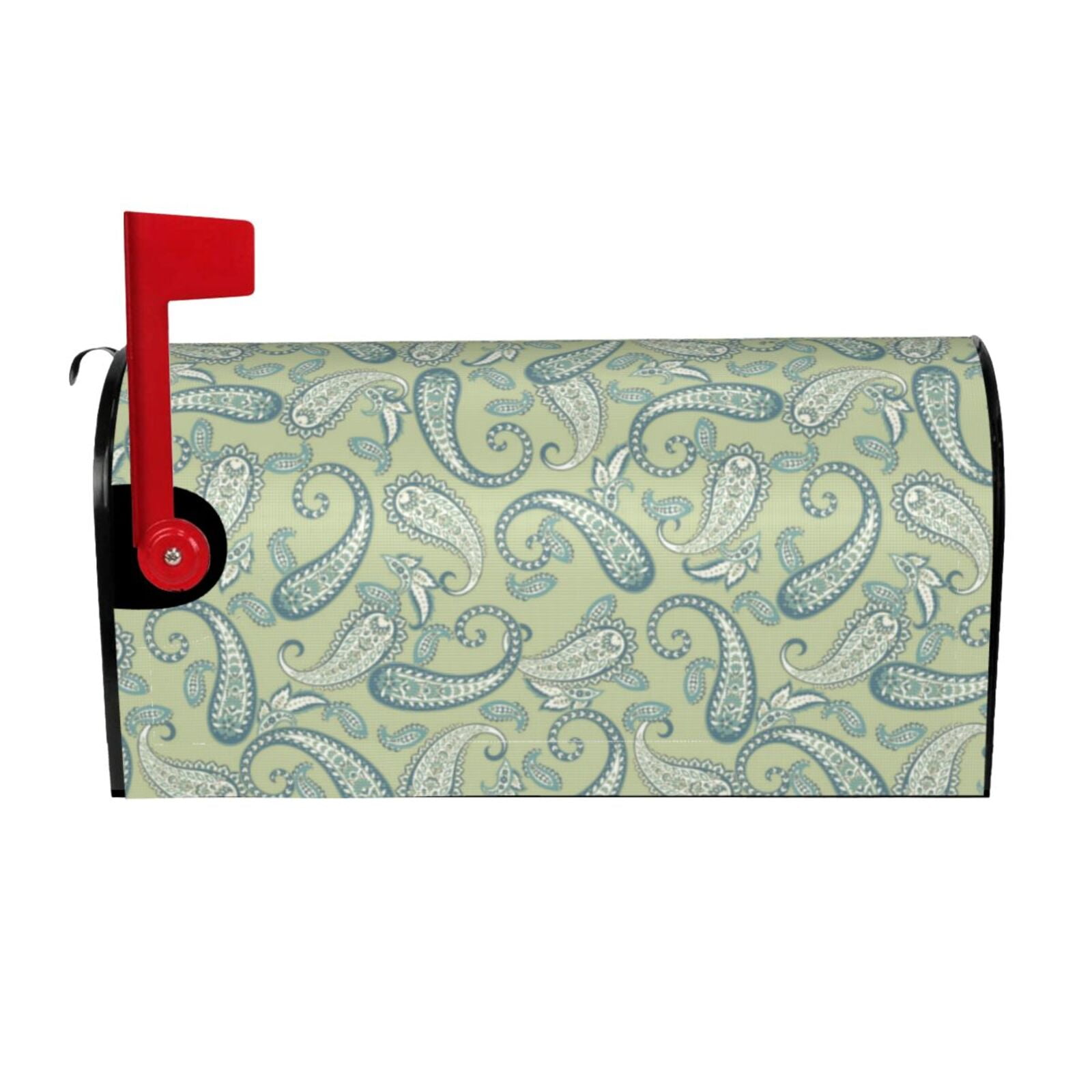 Mailbox Covers Light Green Paisley Waterproof mail Box Covers, Magnetic ...