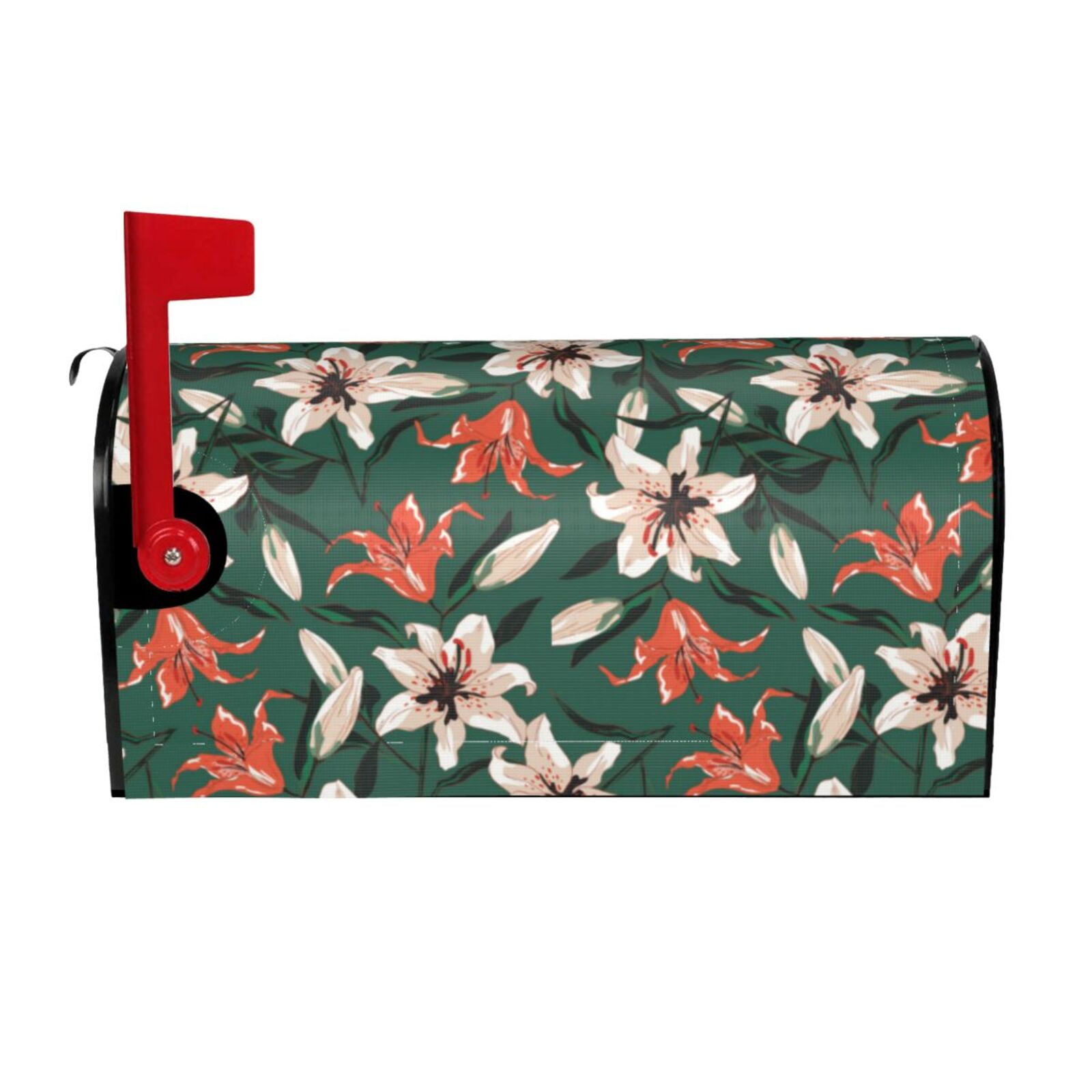 Mailbox Covers, Lilies Flowers Green Welcome Cute Mailbox Cover ...