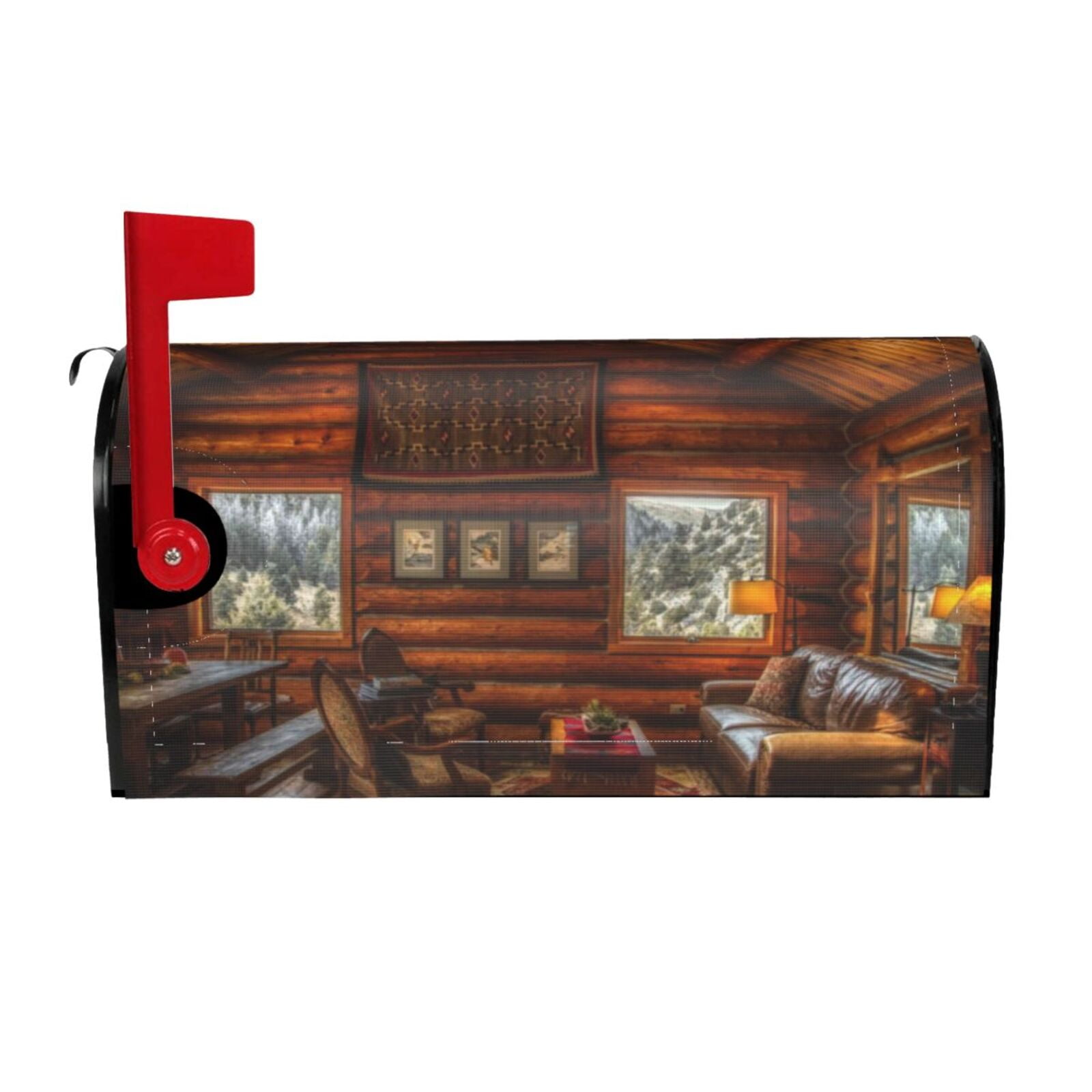 Mailbox Covers, Log Cabin Inside Welcome Cute Mailbox Cover Magnetic ...