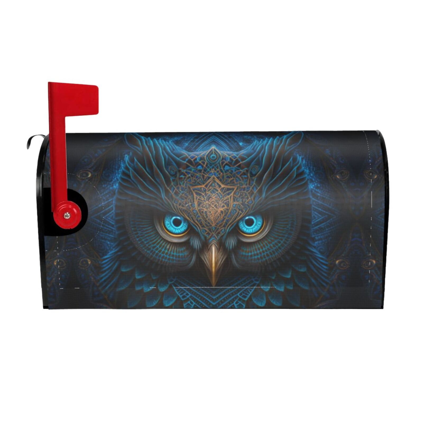 Mailbox Covers Magnetic Standard Size - Abstract Blue Owl Waterproof ...