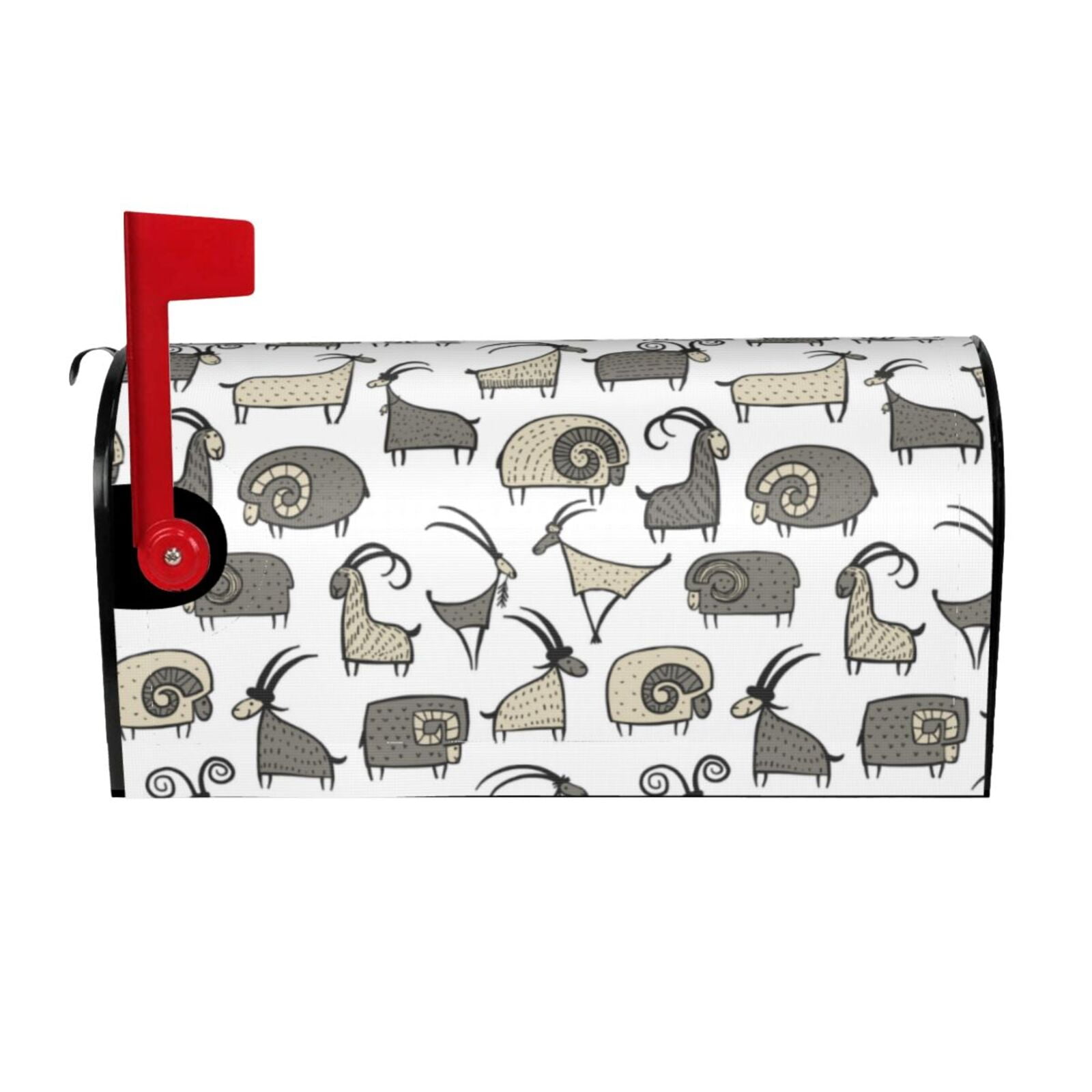 Mailbox Covers Magnetic Standard Size - Abstract Cartoon Cute Goat ...