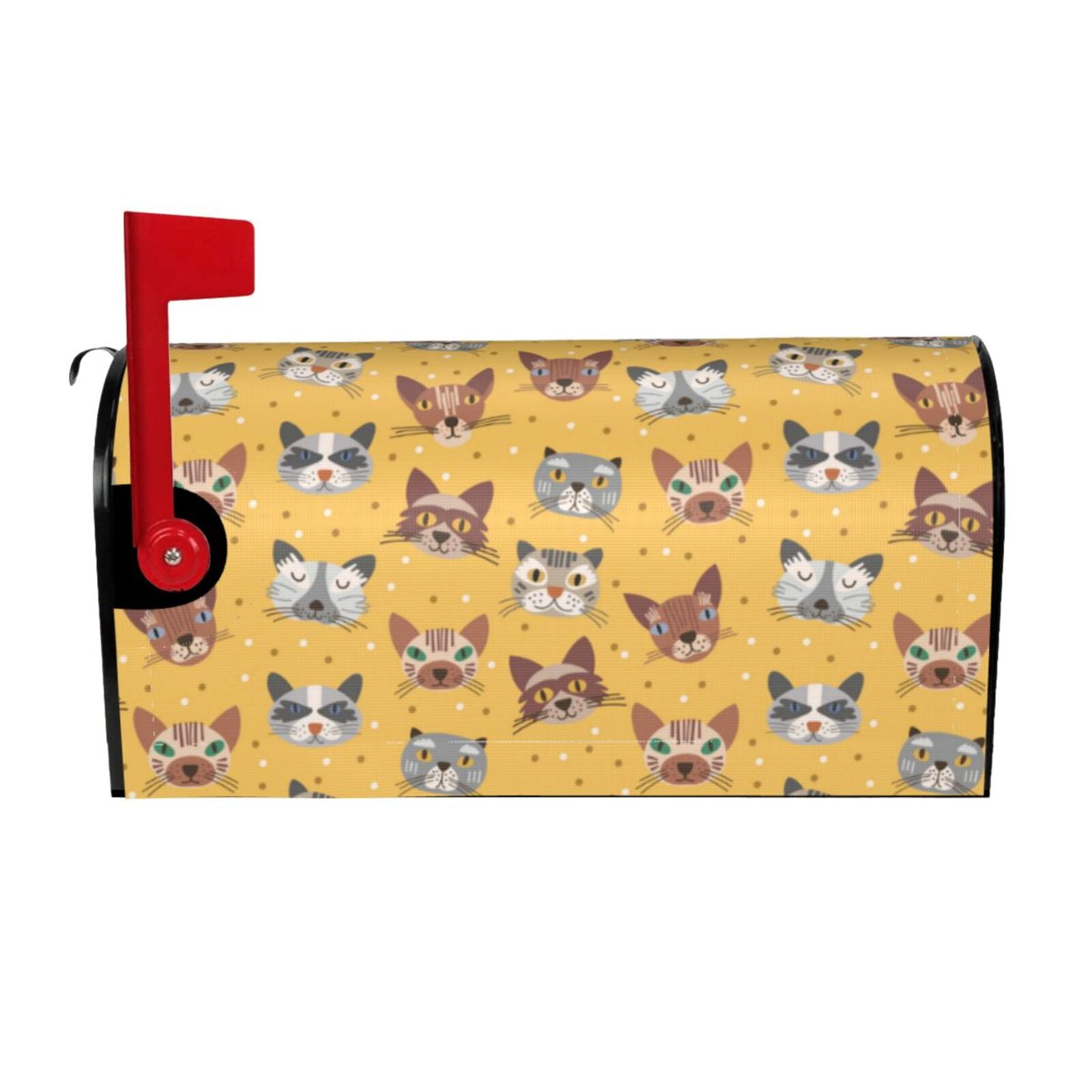 Mailbox Covers Magnetic Standard Size - Abstract Cute Cartoon Cat Face ...
