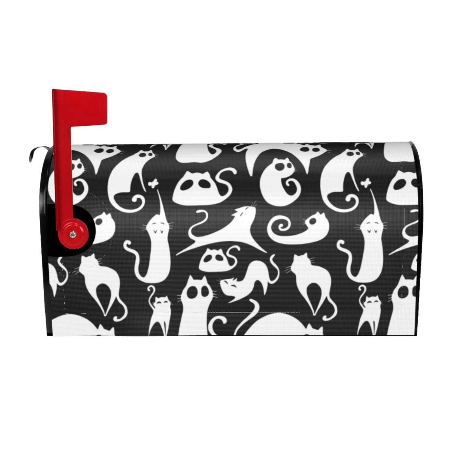 Mailbox Covers Magnetic Standard Size - Abstract Cute Cat White ...