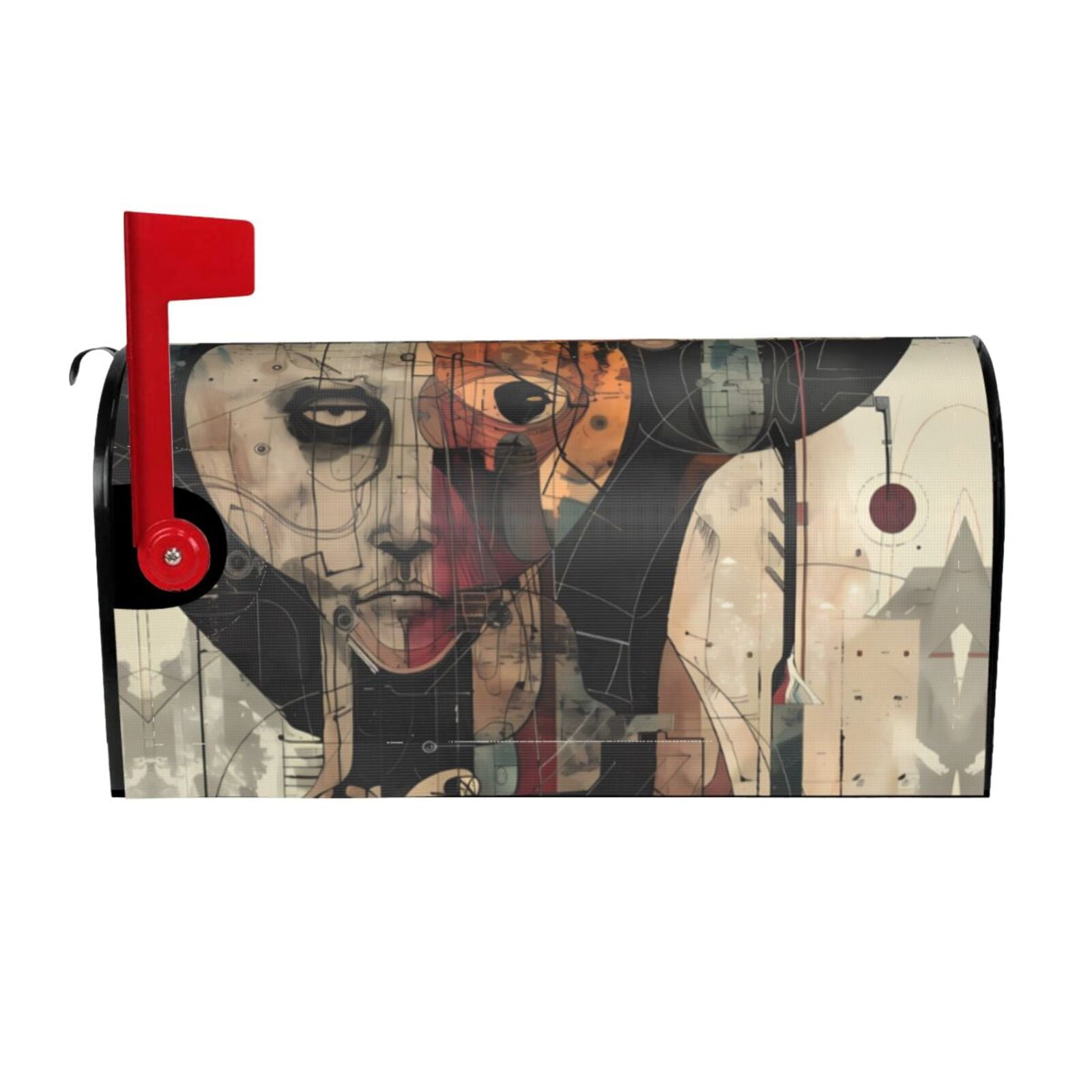 Mailbox Covers Magnetic Standard Size - Abstract Geometric Faces ...