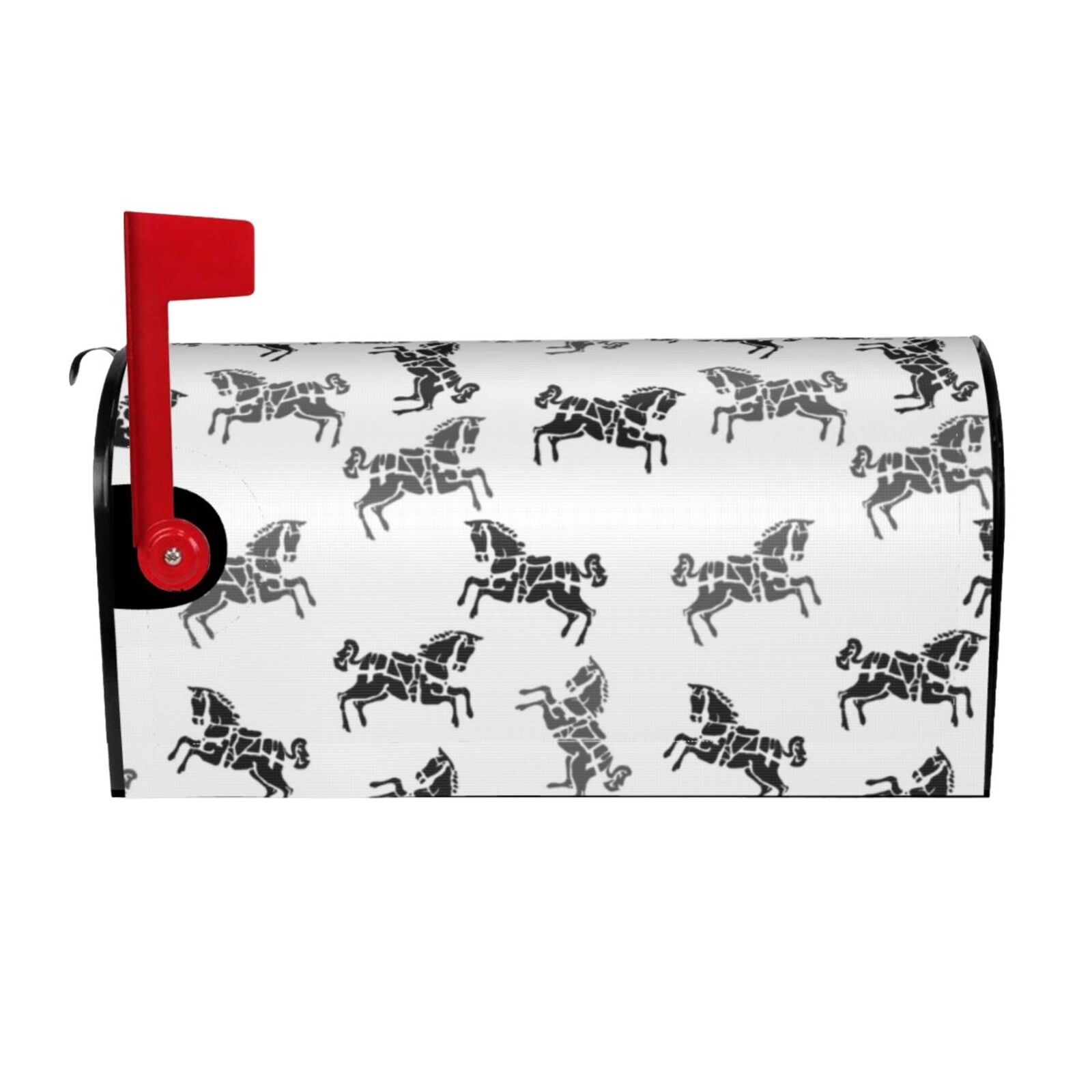 Mailbox Covers Magnetic Standard Size - Abstract Minimalist Horse Black ...