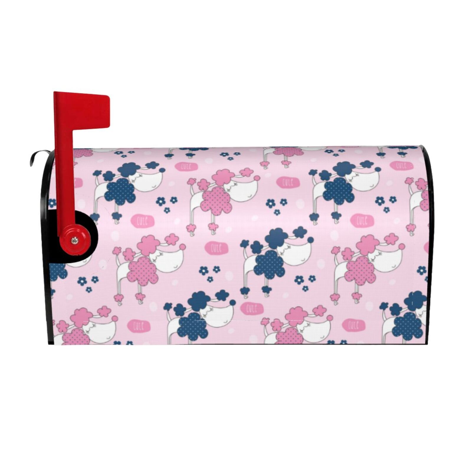 Mailbox Covers Magnetic Standard Size - Abstract Pink Cute Poodle Dog ...