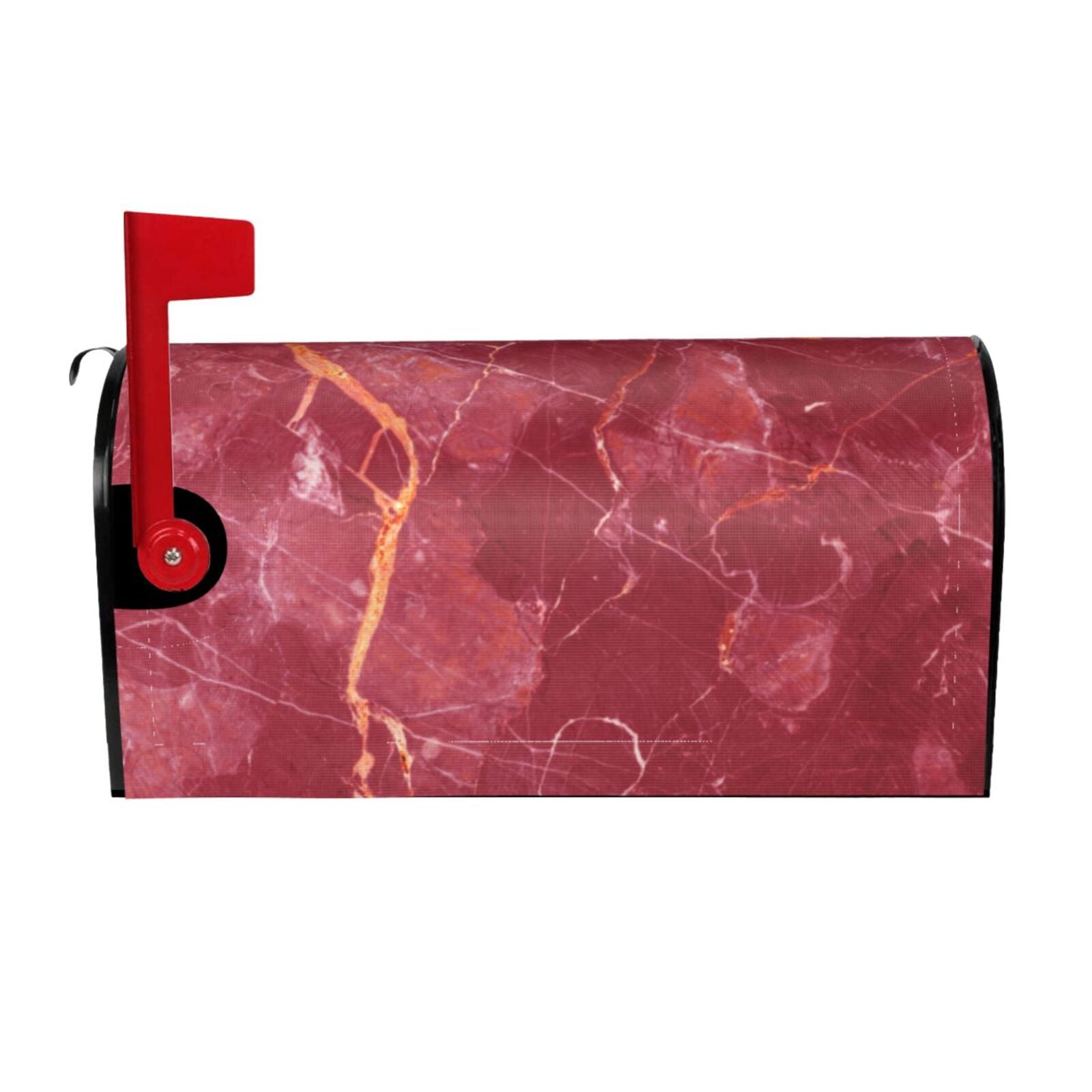 Mailbox Covers Magnetic Standard Size - Abstract White Red Gold Marble ...