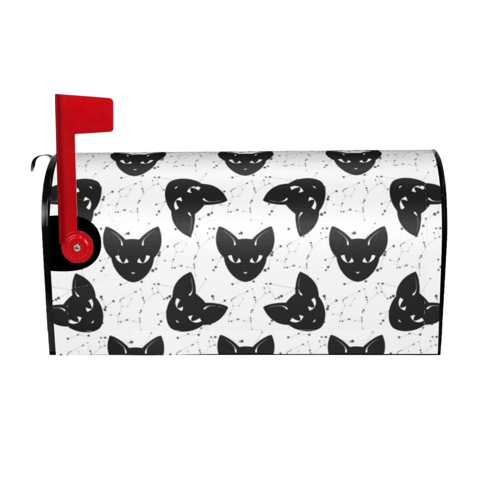 Mailbox Covers Magnetic Standard Size - Artistic Cat Face Black ...