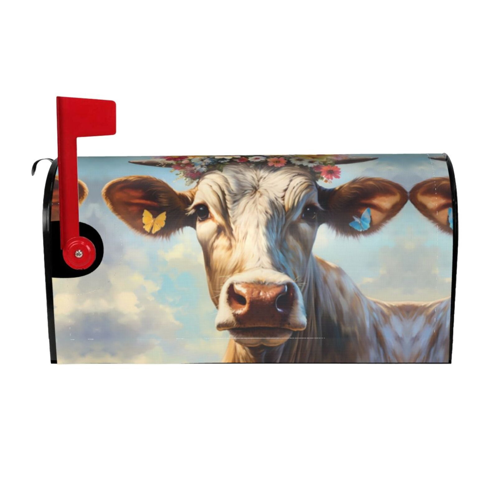 Mailbox Covers Magnetic Standard Size - Artistic Flower Butterfly Cow ...