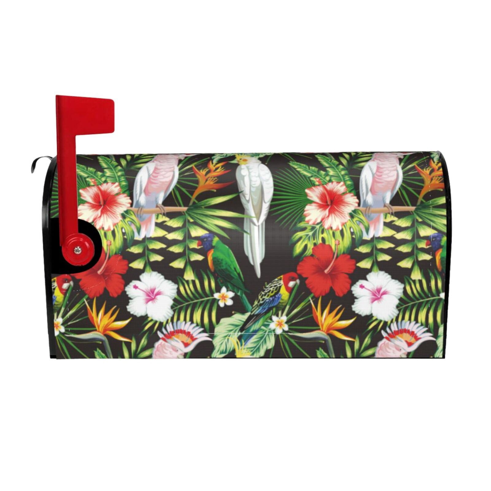 Mailbox Covers Magnetic Standard Size - Artsy Cute Parrot Palm Leaves ...