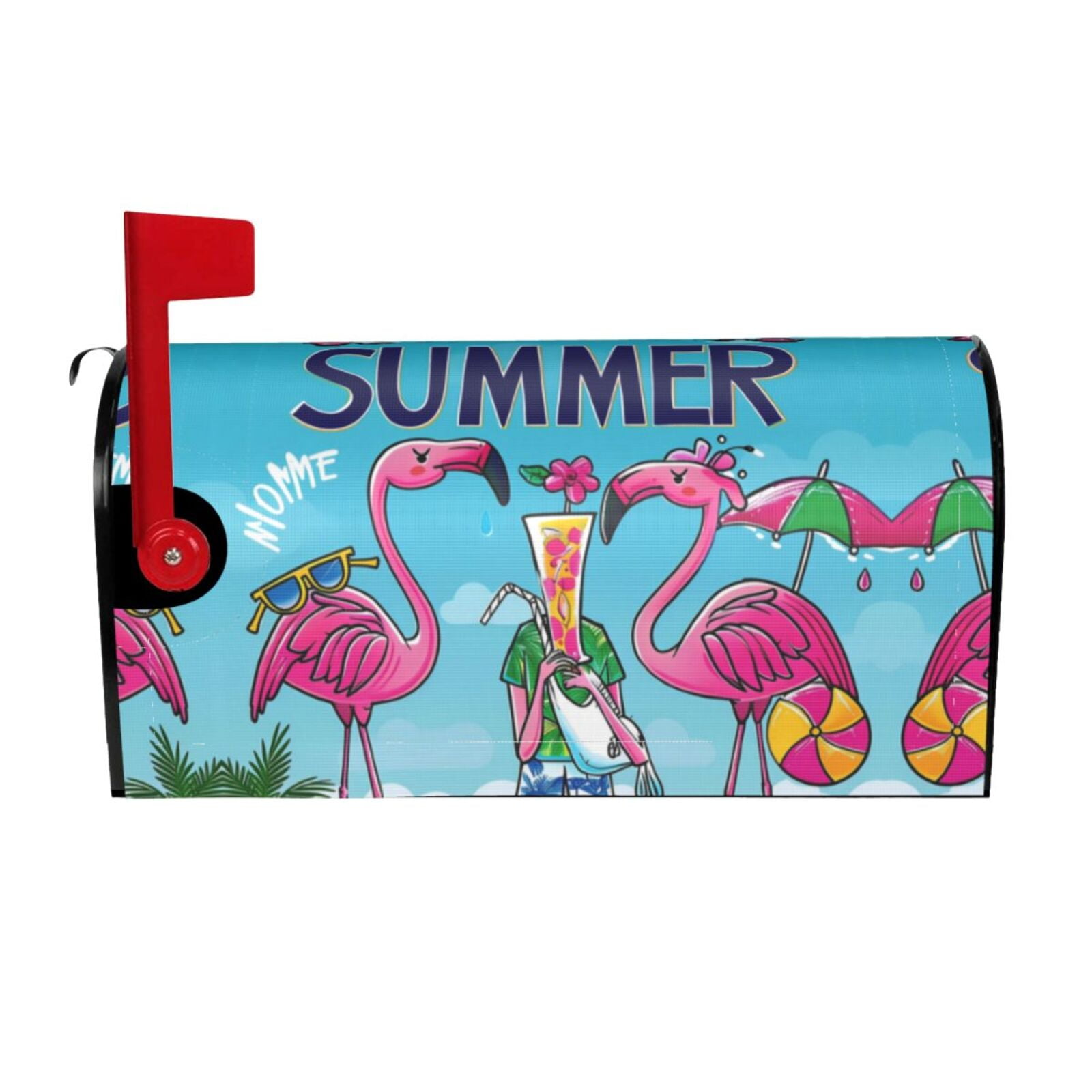 Mailbox Covers Magnetic Standard Size - Beach Flamingo Trio Waterproof ...