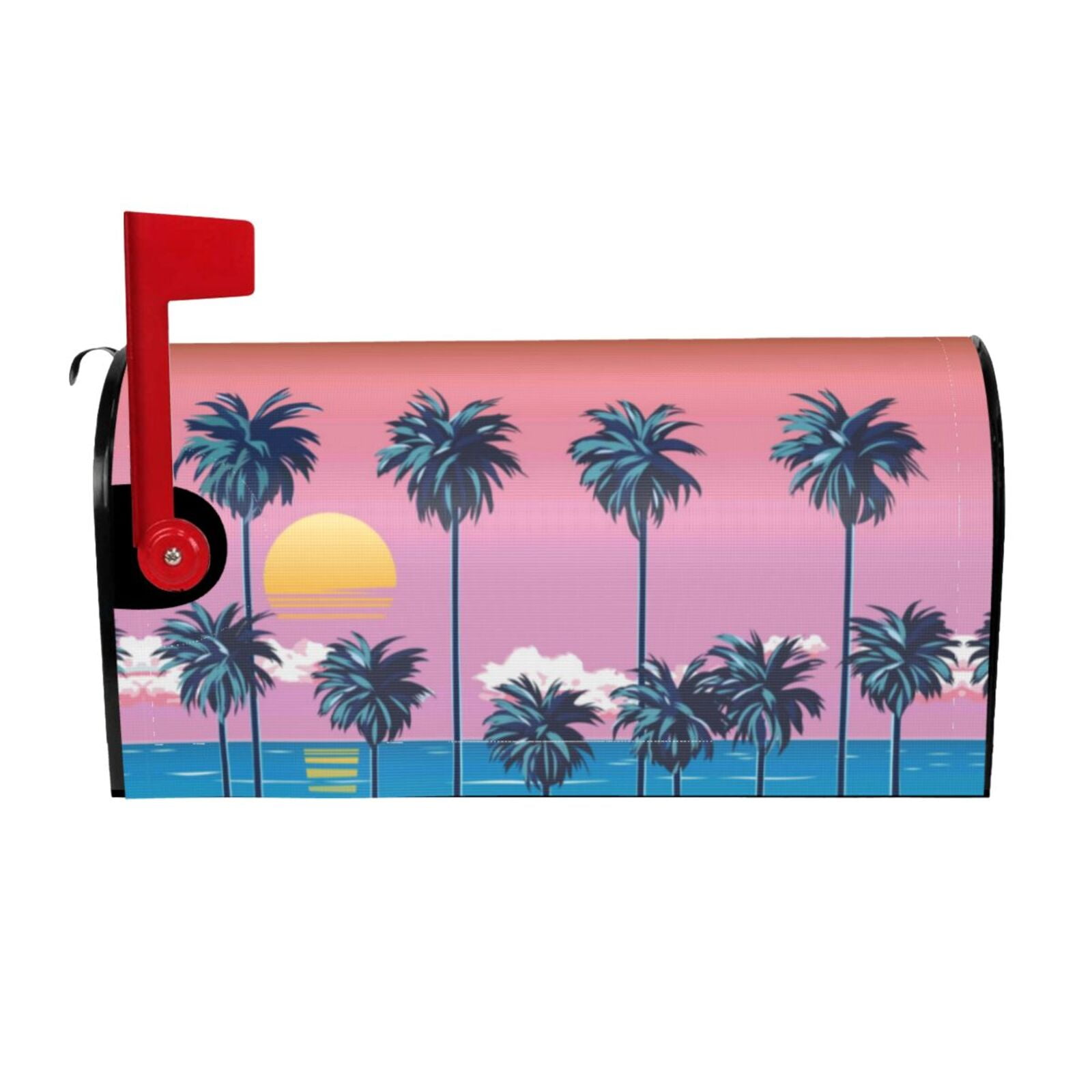 Mailbox Covers Magnetic Standard Size - Beach with Palm Trees ...