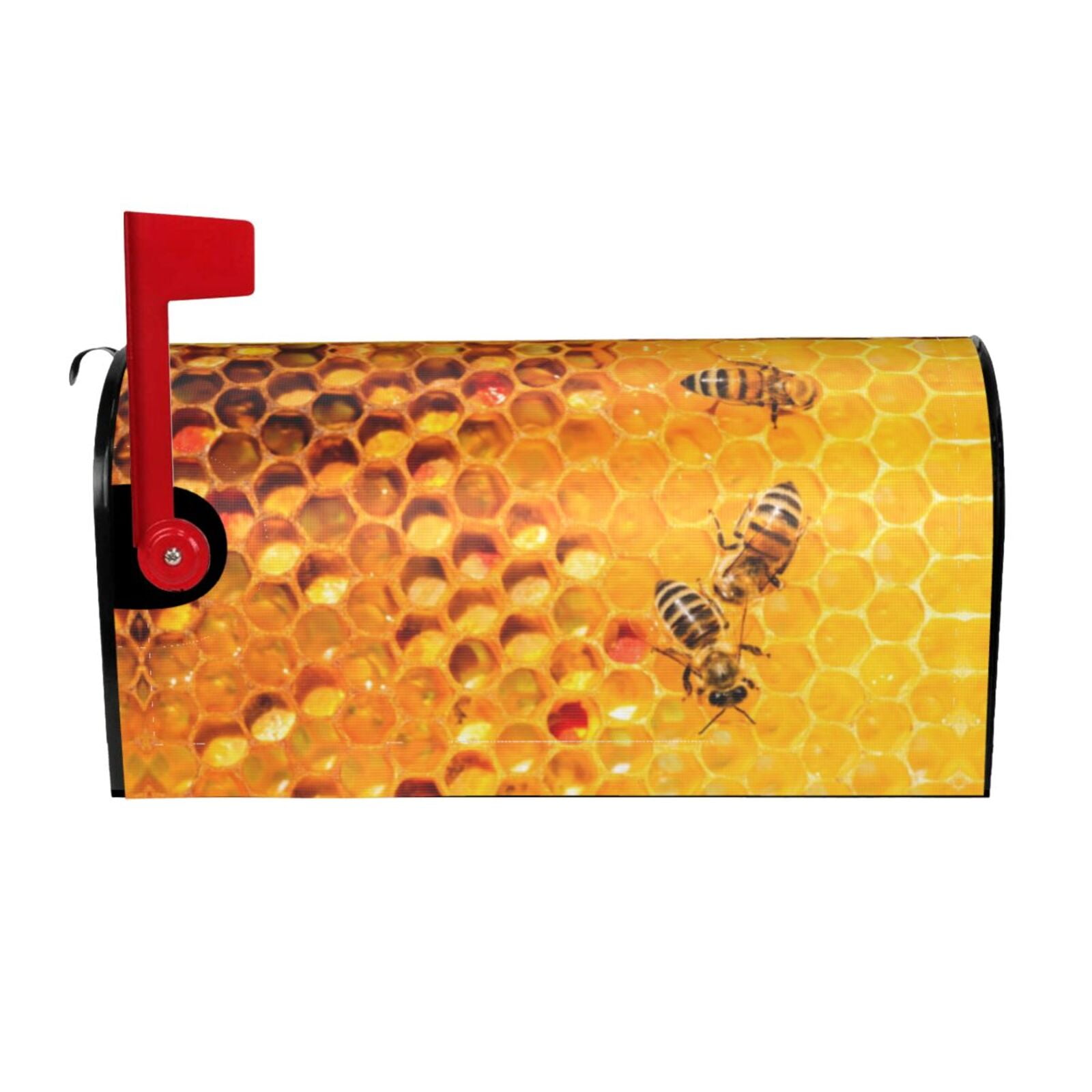 Mailbox Covers Magnetic Standard Size - Bees on Hive Honeycomb ...