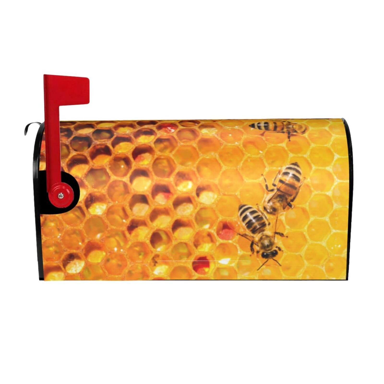 Mailbox Covers Magnetic Standard Size - Bees on Hive Honeycomb ...