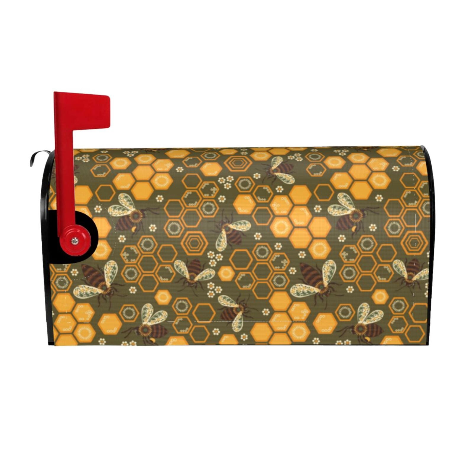 Mailbox Covers Magnetic Standard Size - Bees and Honeycombs Waterproof ...