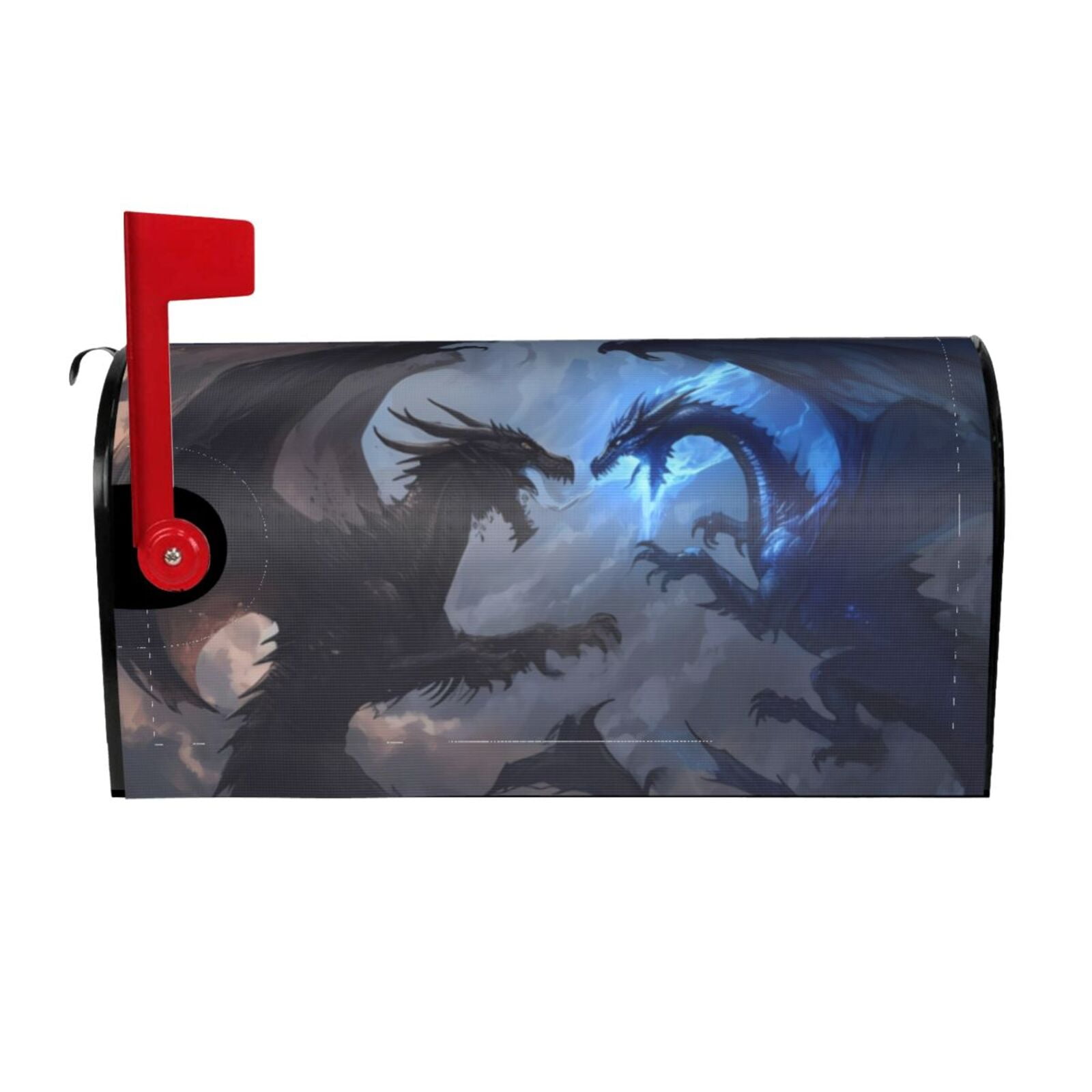 Mailbox Covers Magnetic Standard Size - Black and Blue Lightning Dragon ...