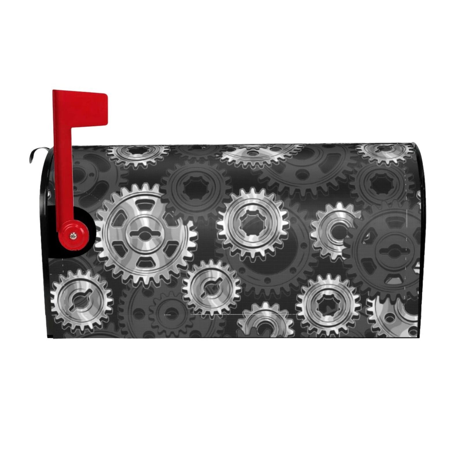 Mailbox Covers Magnetic Standard Size - Black Metallic Gear Pattern ...