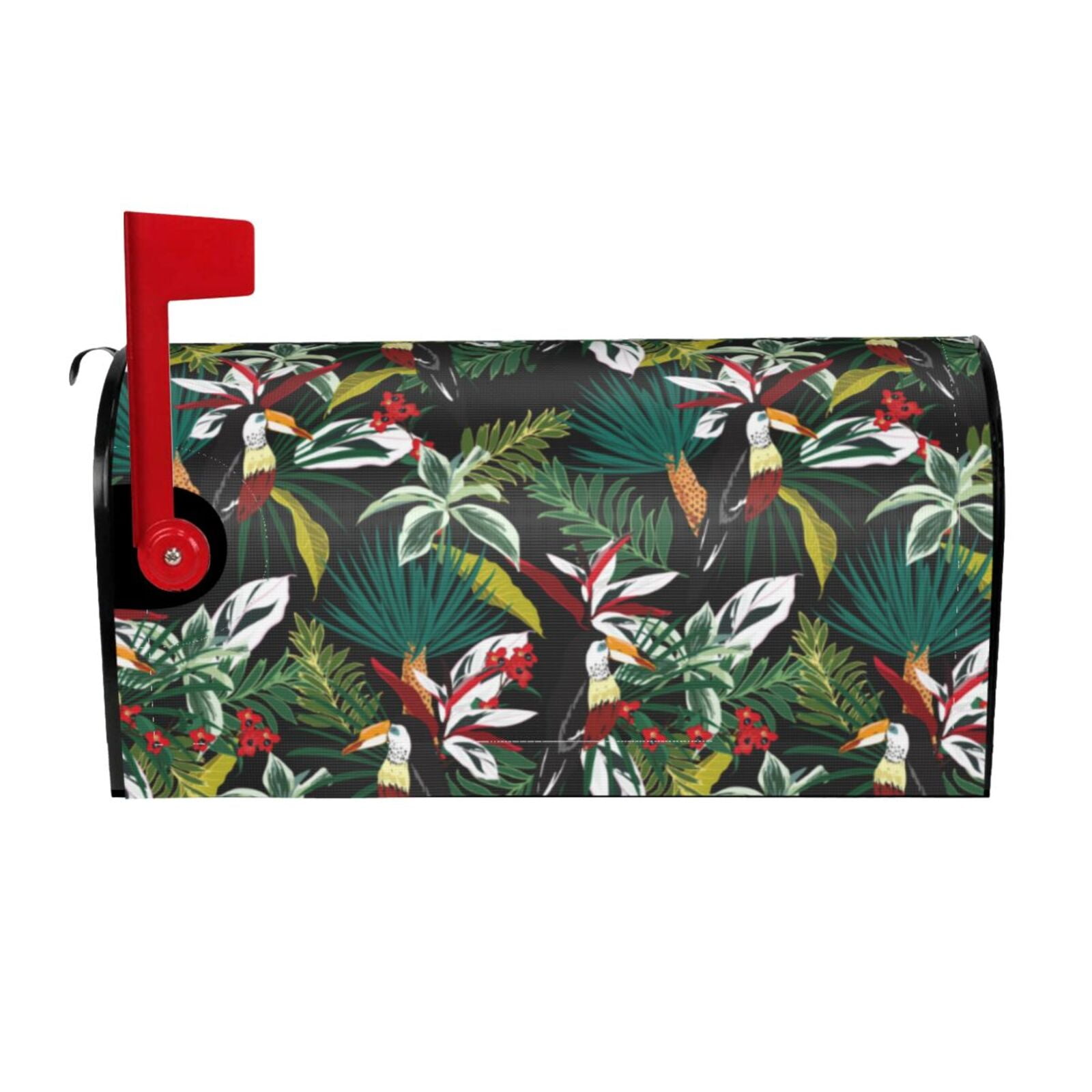 Mailbox Covers Magnetic Standard Size - Black Toucan Flower Plant ...