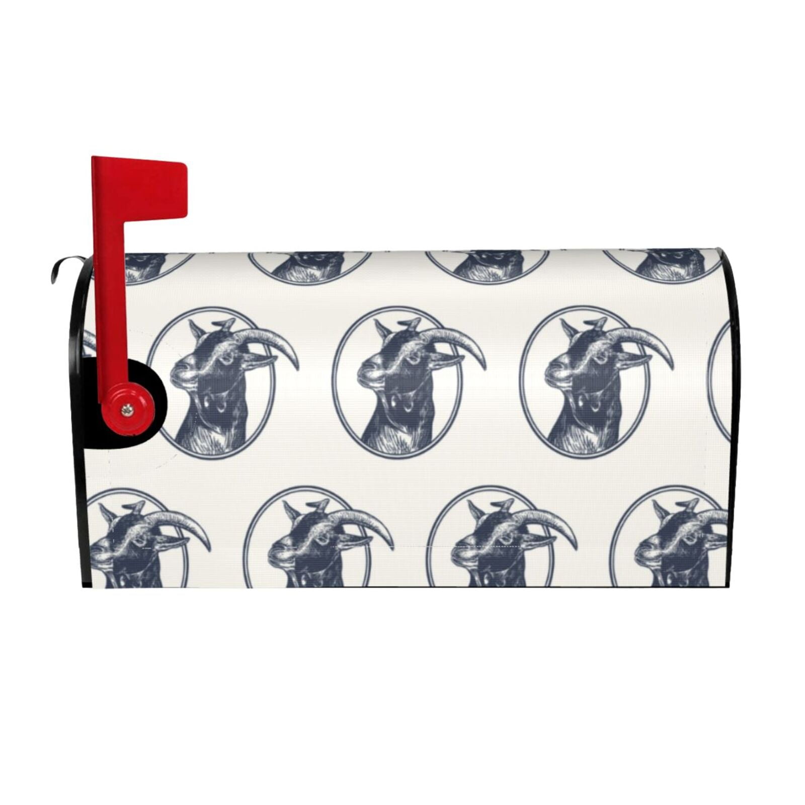 Mailbox Covers Magnetic Standard Size - Black White Hand Drawn Goat ...