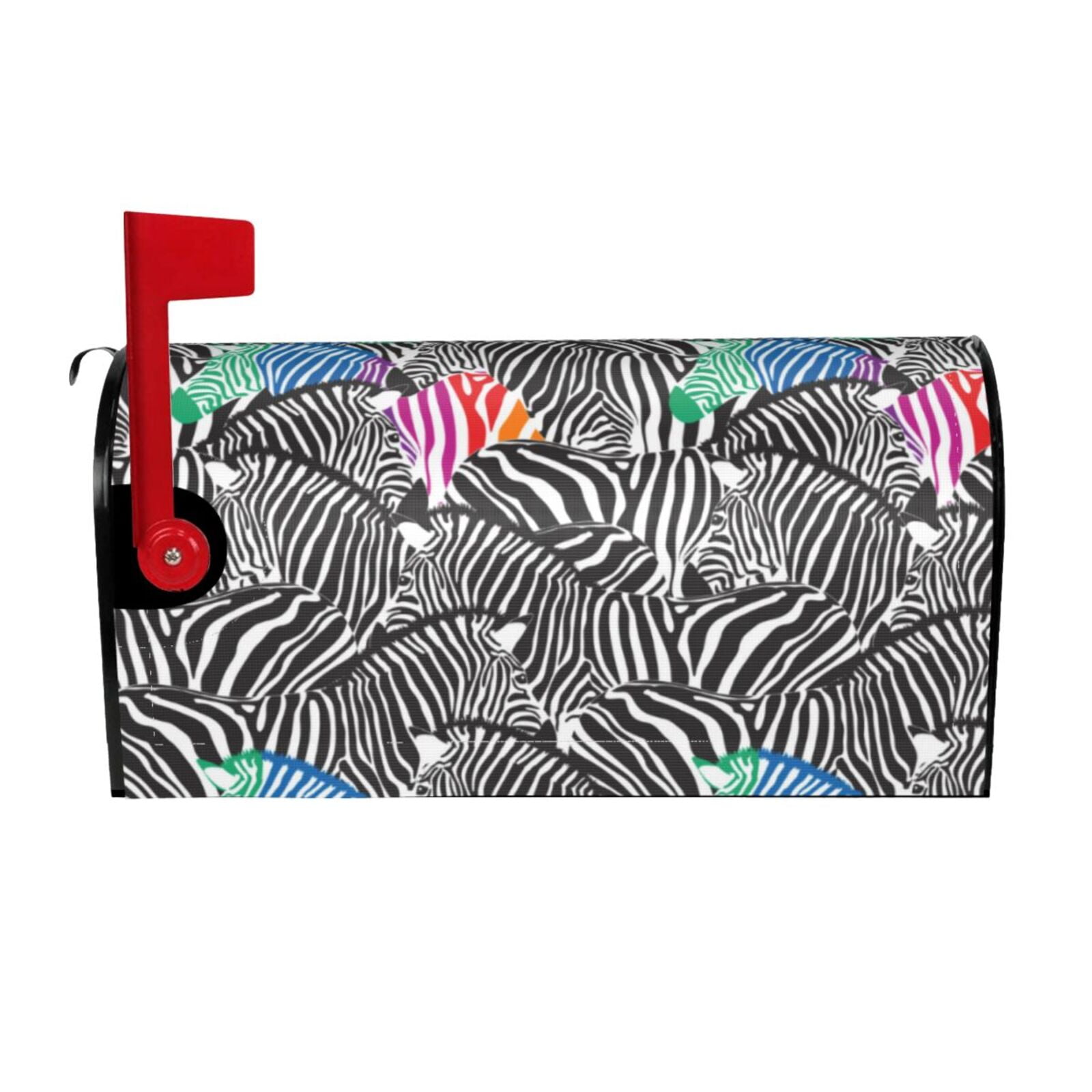 Mailbox Covers Magnetic Standard Size - Black colorful zebra trendy ...